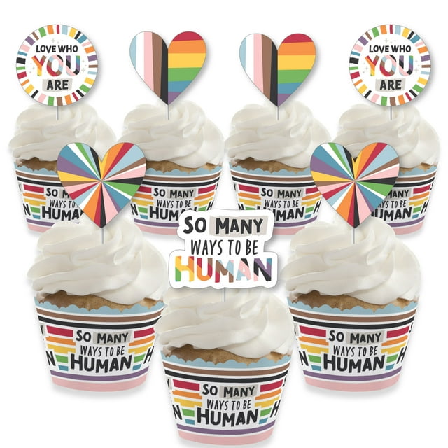 Big Dot of Happiness So Many Ways to Be Human - Cupcake Decoration ...