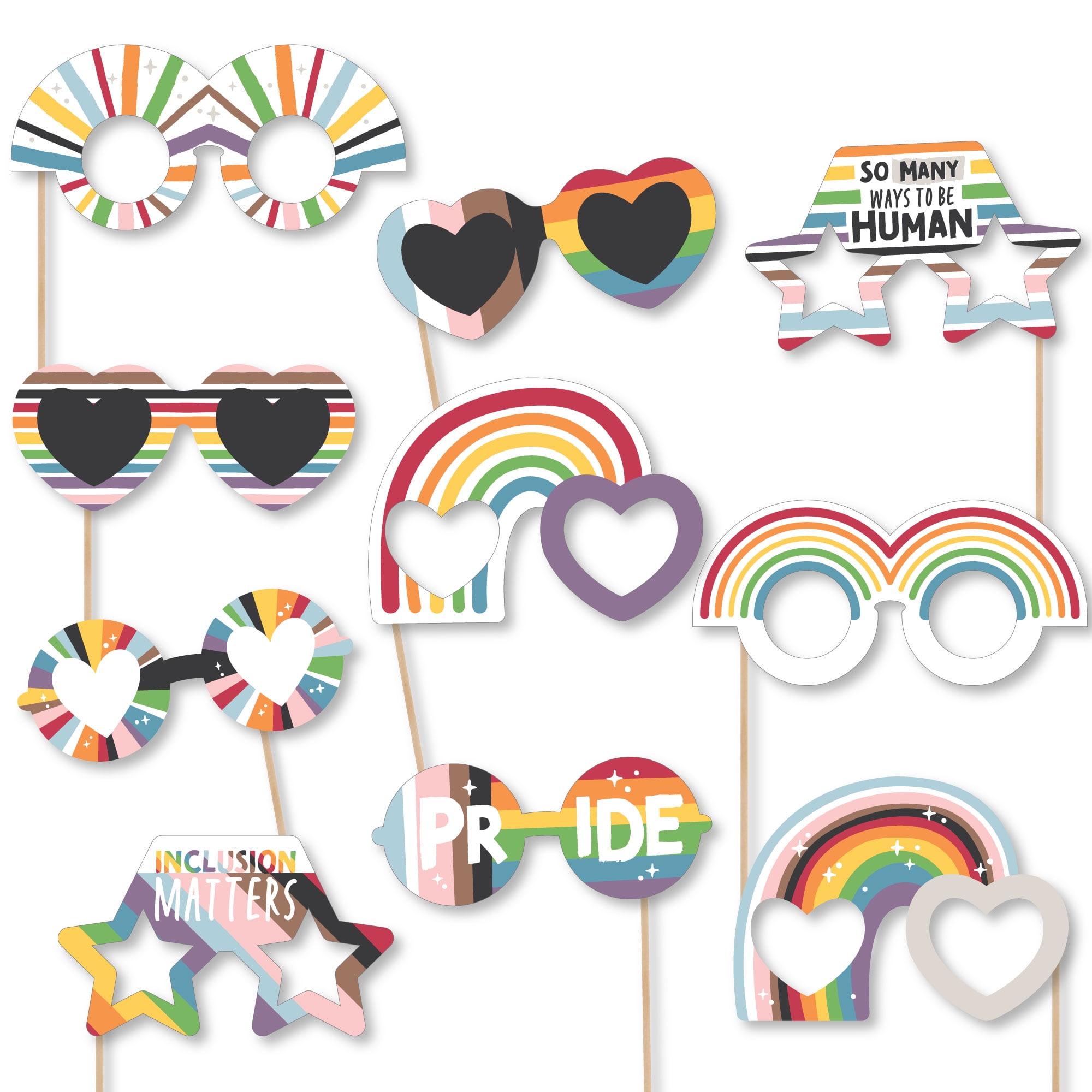 Big Dot of Happiness So Many Ways to Be Human Glasses - Paper Card ...