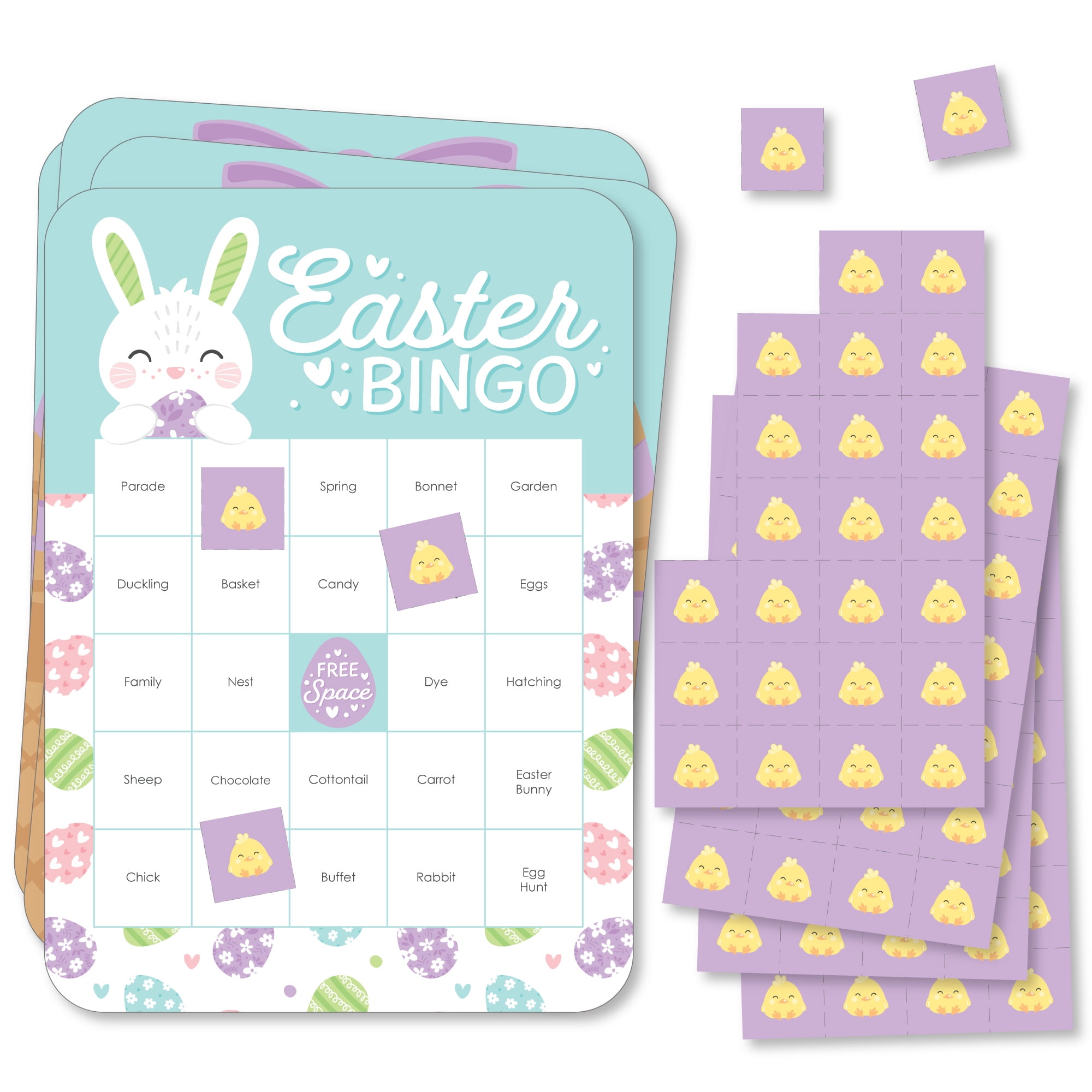 Big Dot of Happiness Spring Easter Bunny - Bingo Cards and Markers ...