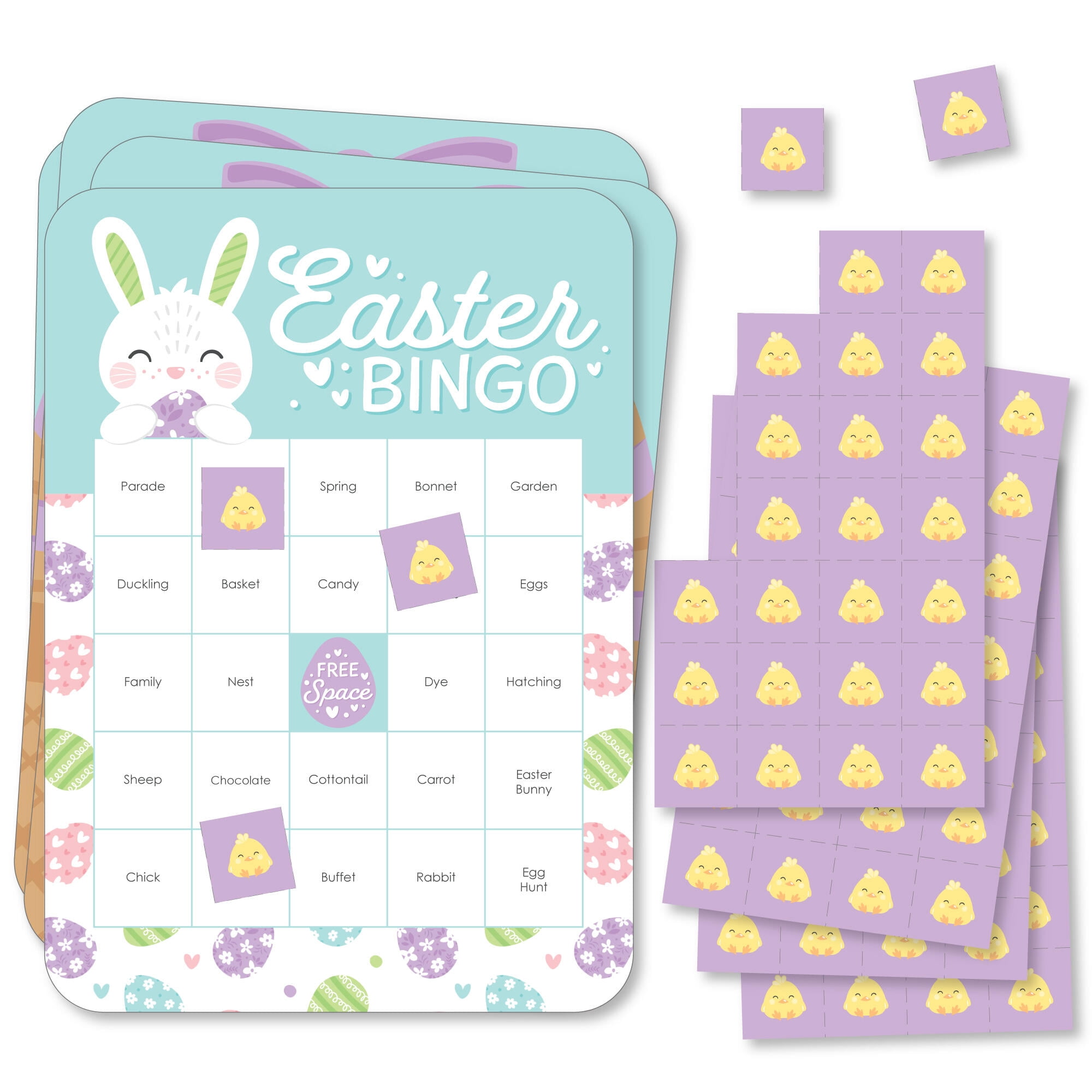Big Dot of Happiness Spring Easter Bunny - Bingo Cards and Markers ...