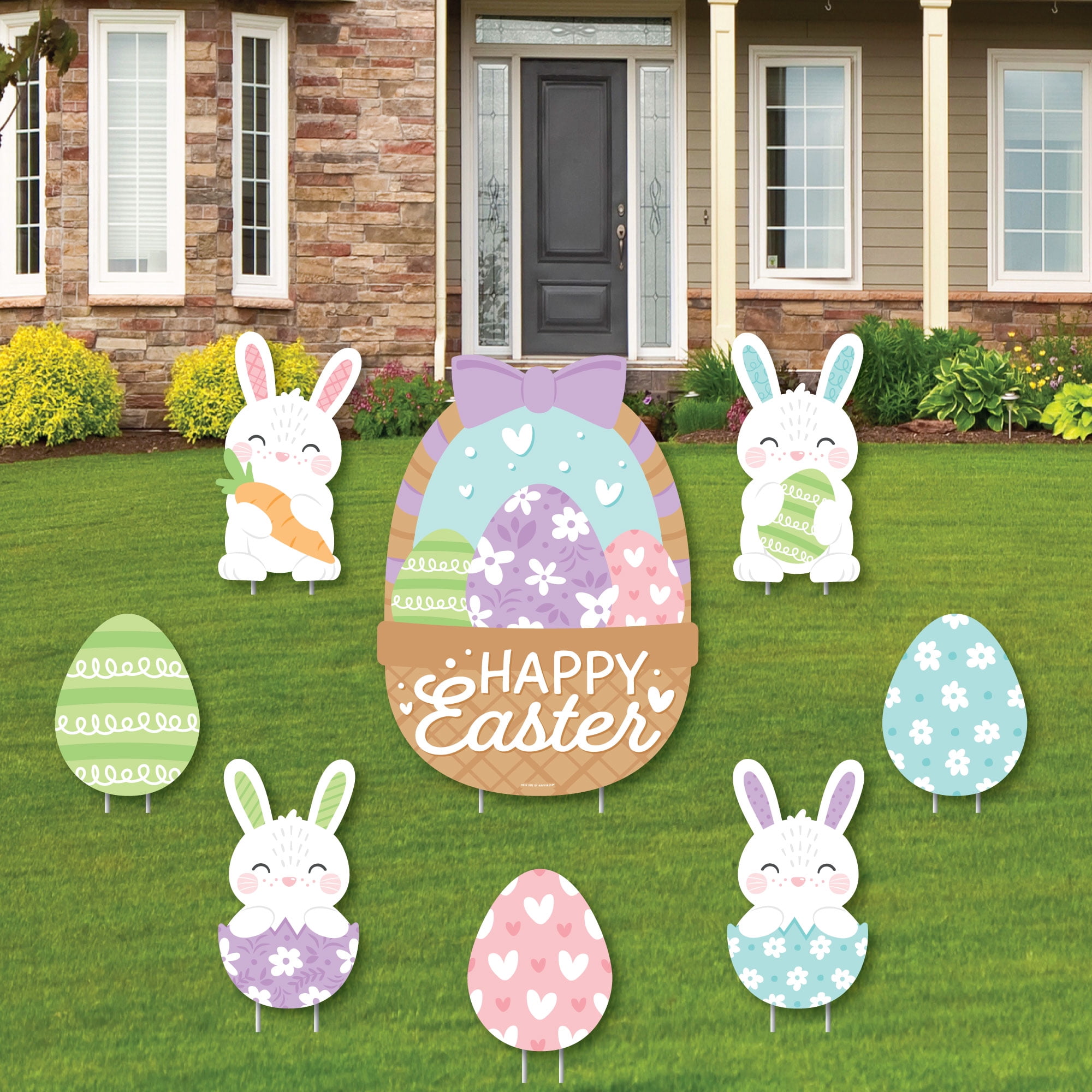 Big Dot of Happiness Spring Easter Bunny - Yard Sign and Outdoor Lawn ...