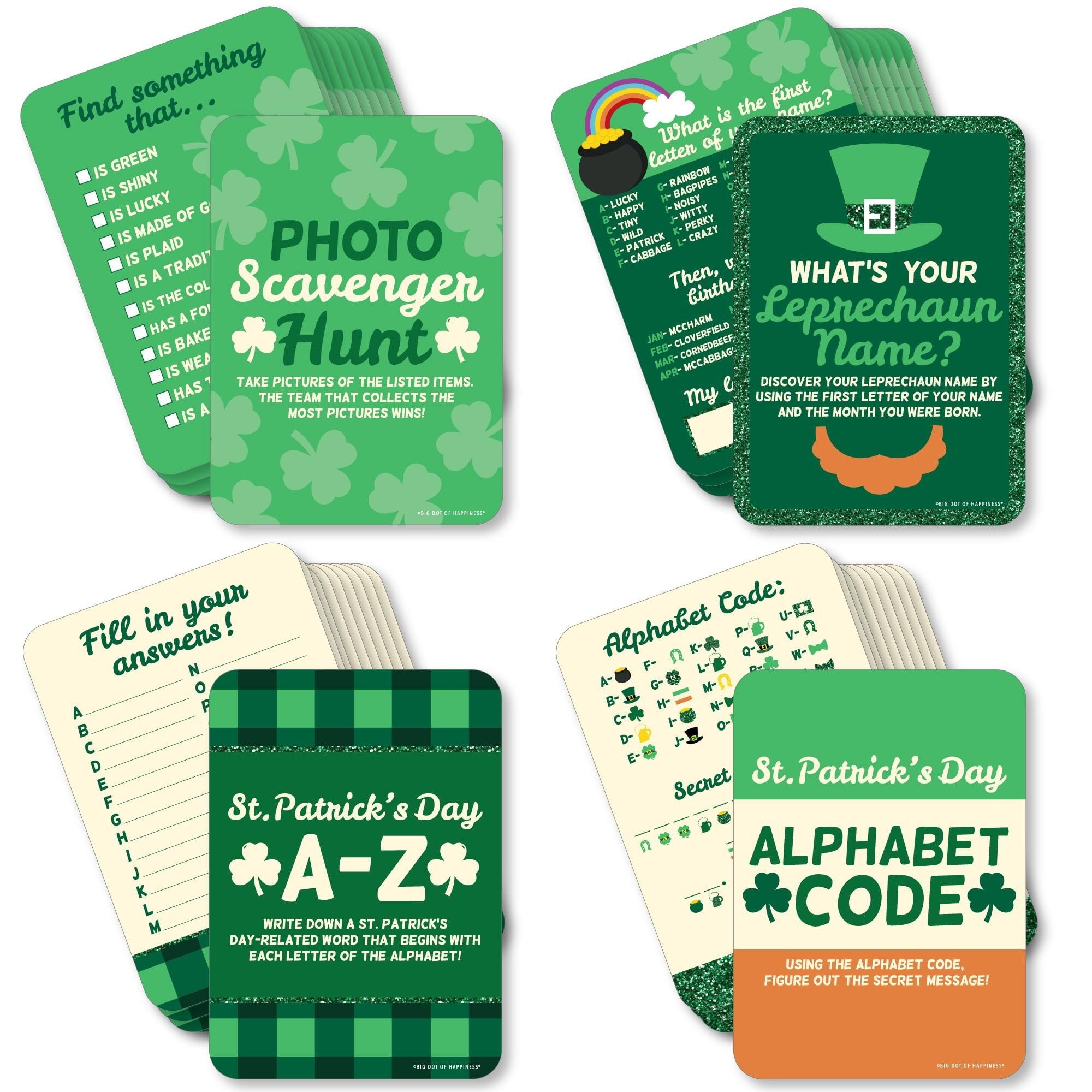 Big Dot of Happiness St. Patrick's Day Gamerific Bundle - 4 Party Games ...