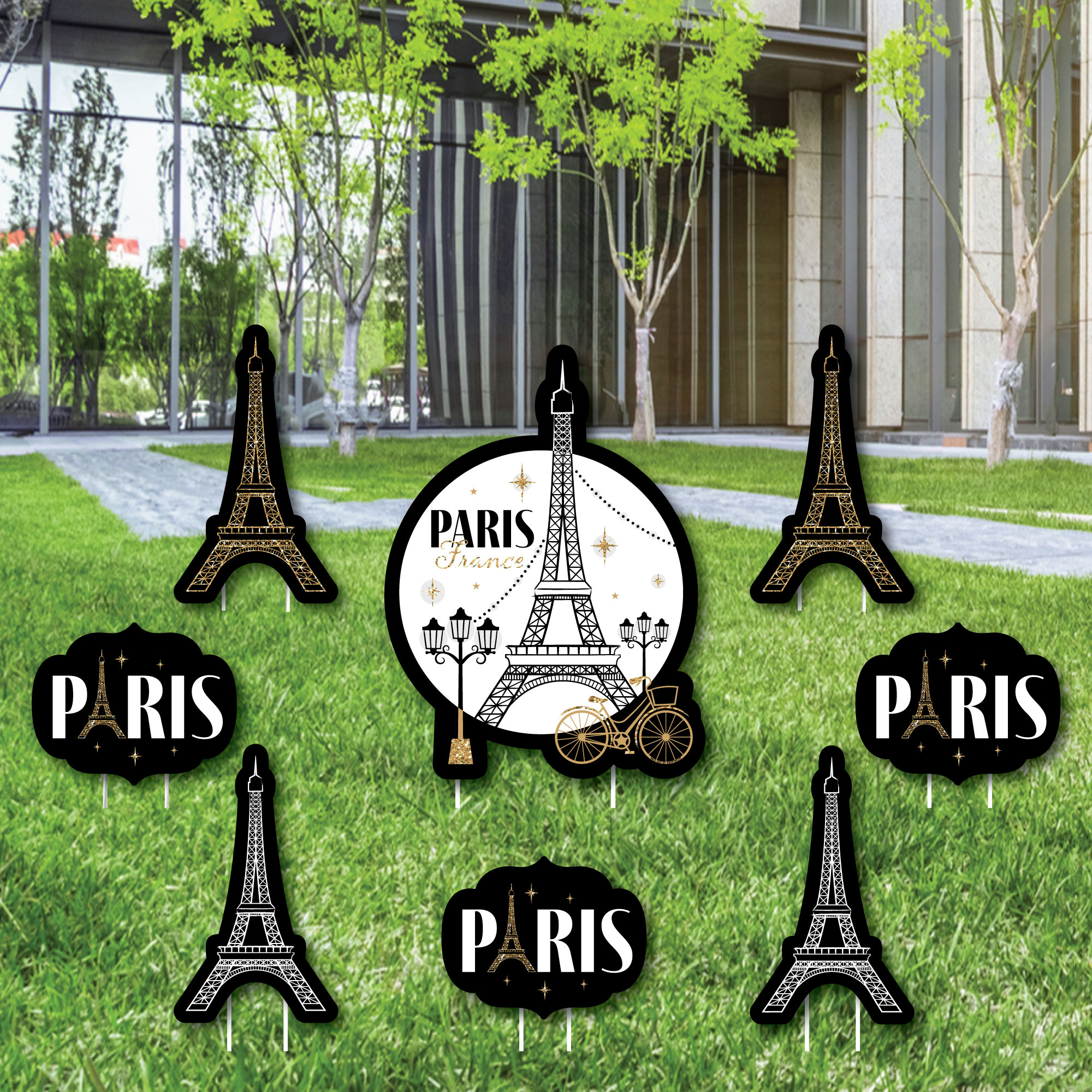 Big Dot of Happiness Stars Over Paris - Yard Sign and Outdoor Lawn ...