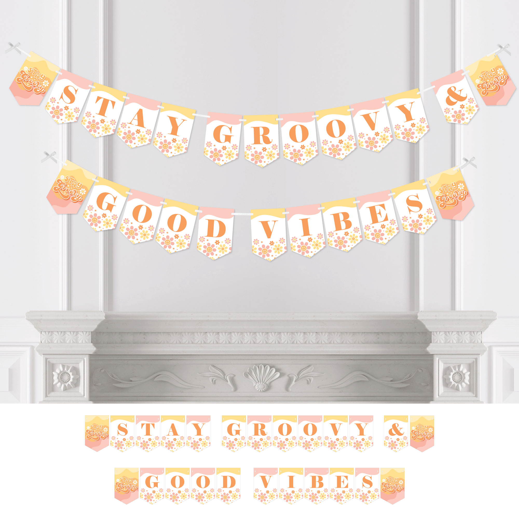 Big Dot of Happiness Stay Groovy - Boho Hippie Party Bunting Banner ...