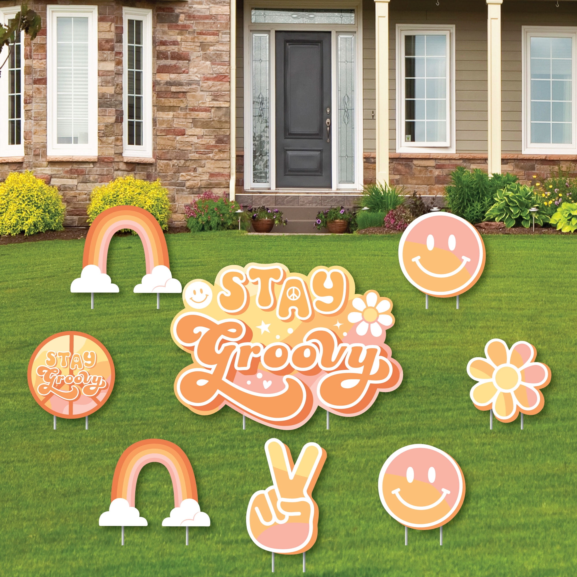 Big Dot of Happiness Stay Groovy - Yard Sign and Outdoor Lawn ...