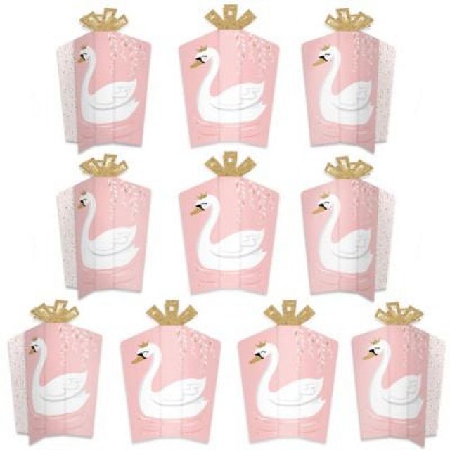 Big Dot of Happiness Swan Soiree - Table Decorations - White Swan Baby ...