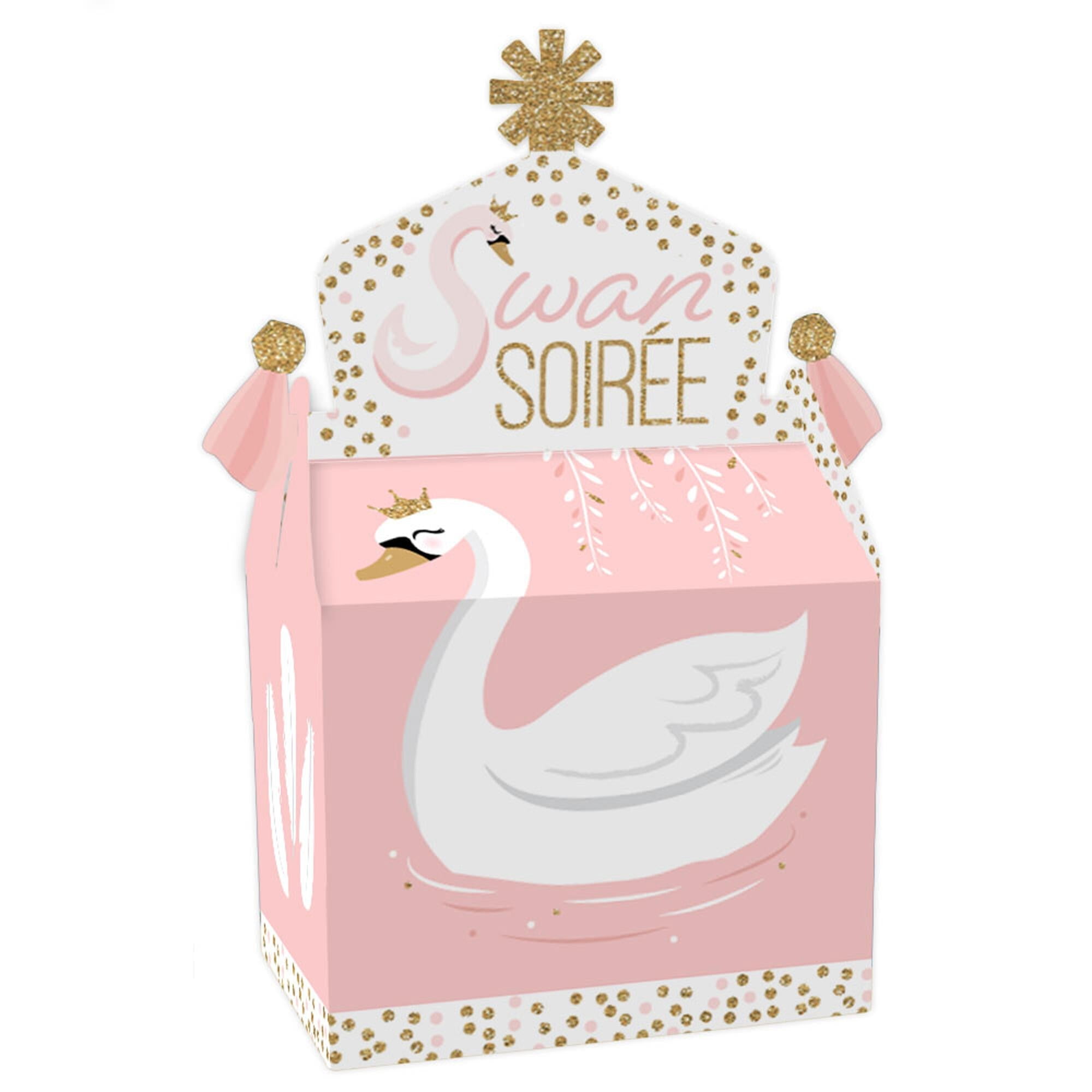 Big Dot of Happiness Swan Soiree - Treat Box Party Favors - White Swan ...