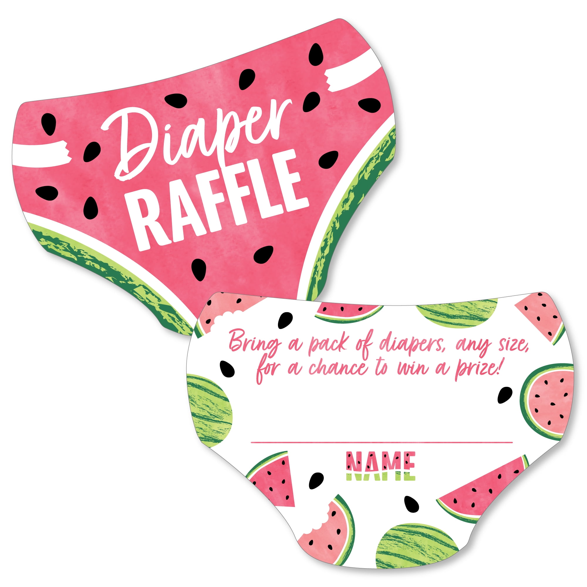 Big Dot of Happiness Sweet Watermelon - Diaper Shaped Raffle Ticket ...