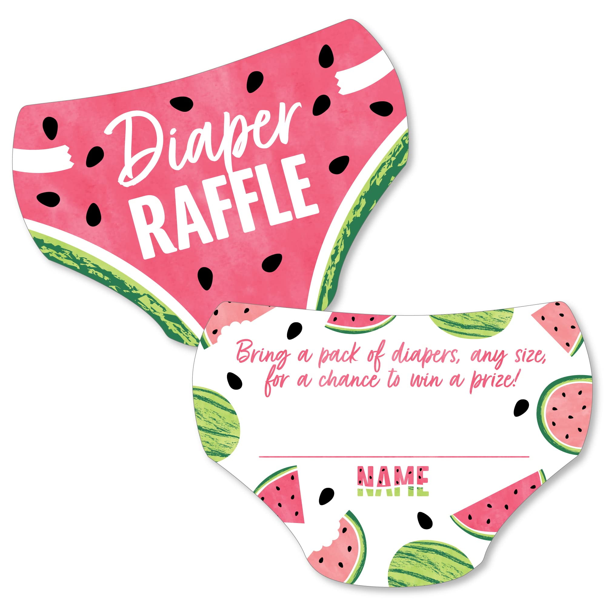 Big Dot of Happiness Sweet Watermelon - Diaper Shaped Raffle Ticket ...