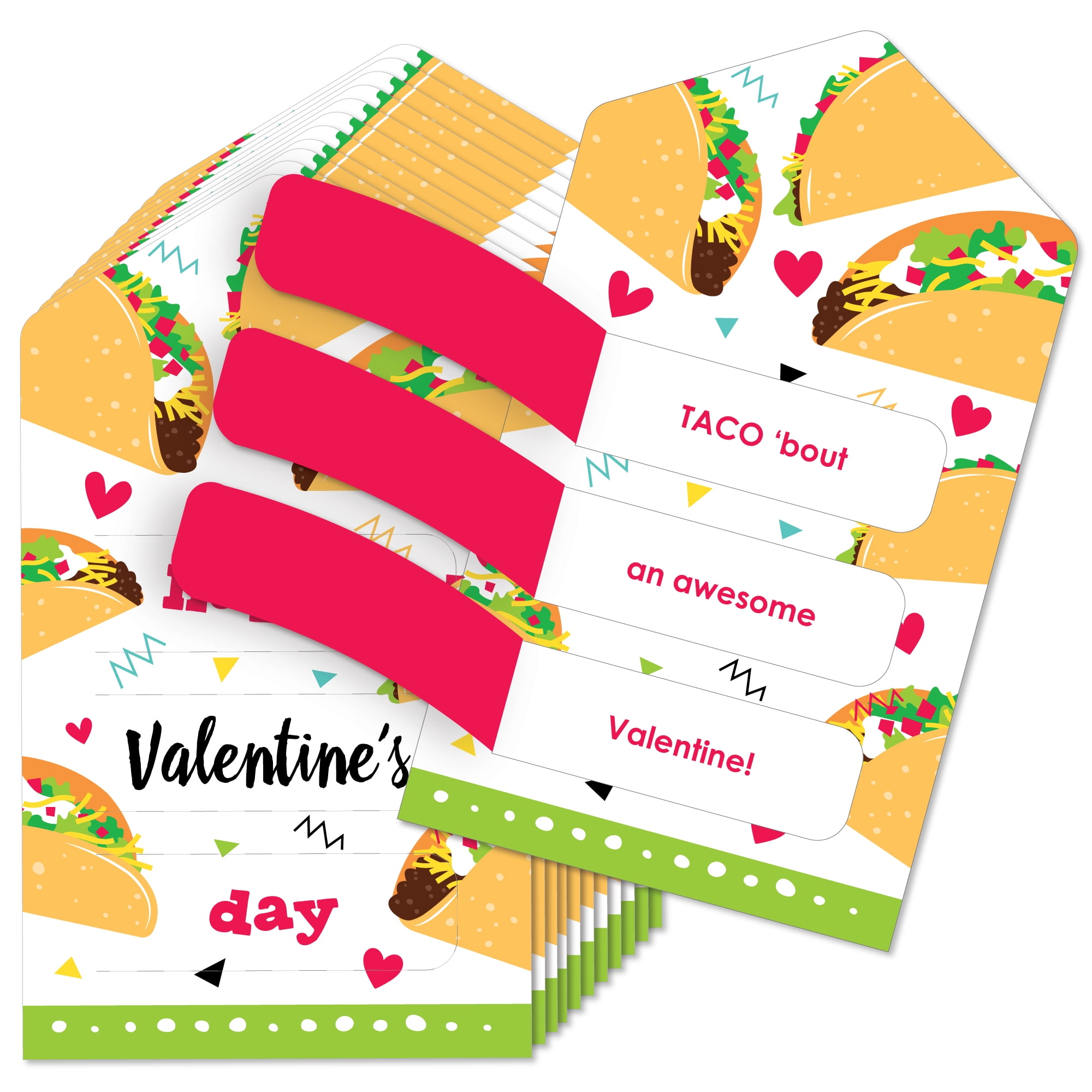 Big Dot of Happiness Taco ‘Bout Fun - Fiesta Cards for Kids - Happy Valentine's Day Pull Tabs ...