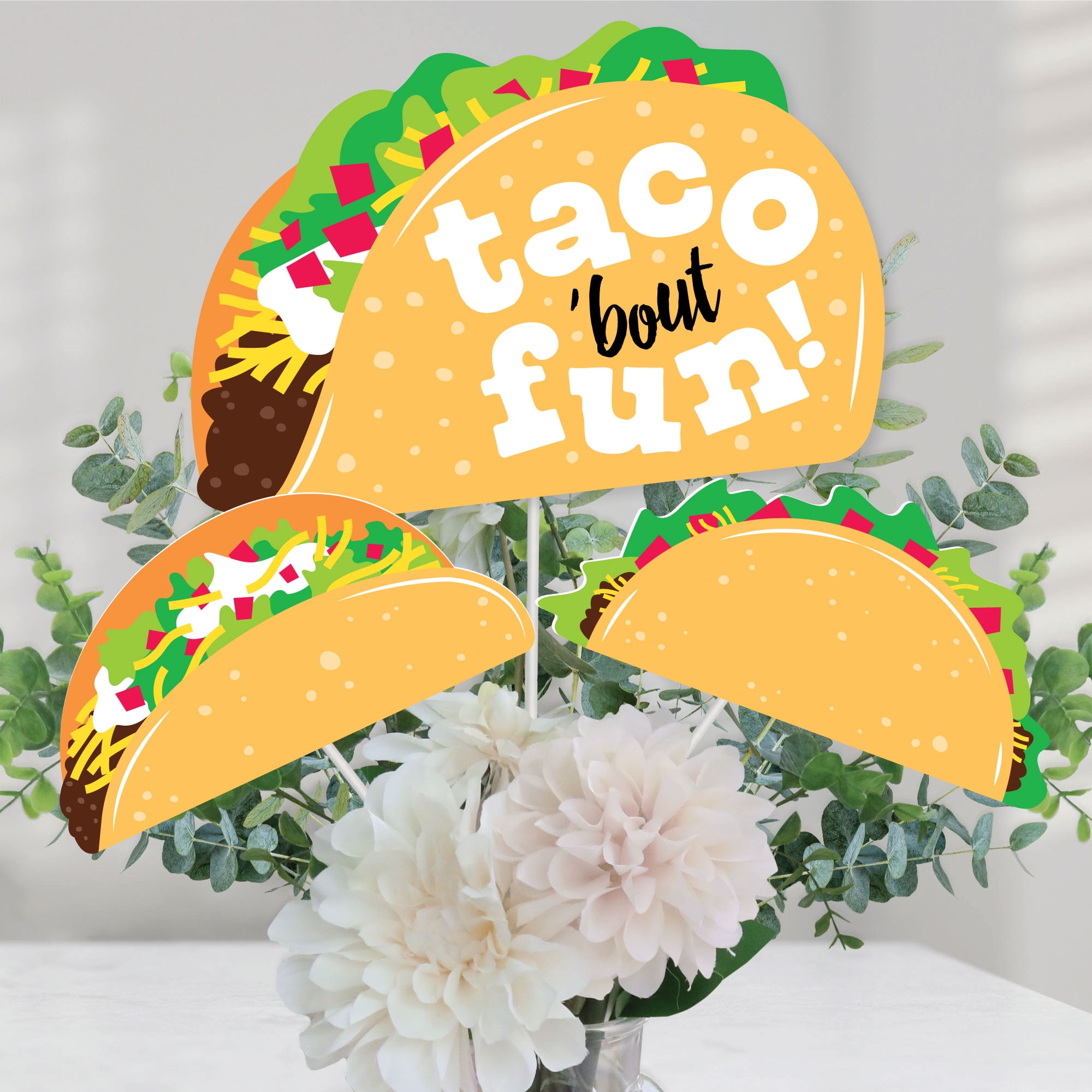 Big Dot of Happiness Taco 'Bout Fun - Fiesta Centerpiece Sticks - Table ...