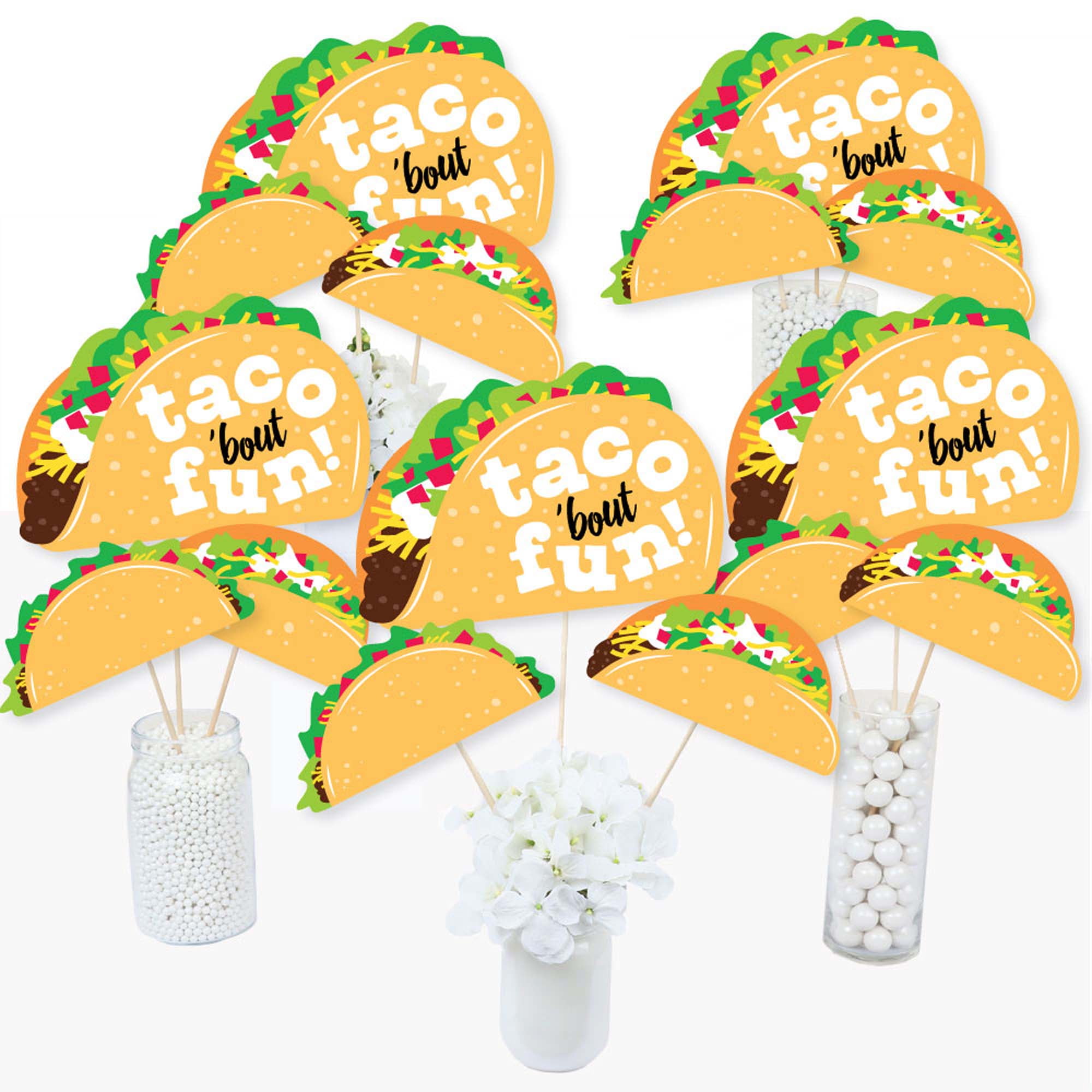 Big Dot of Happiness Taco 'Bout Fun - Fiesta Centerpiece Sticks - Table ...