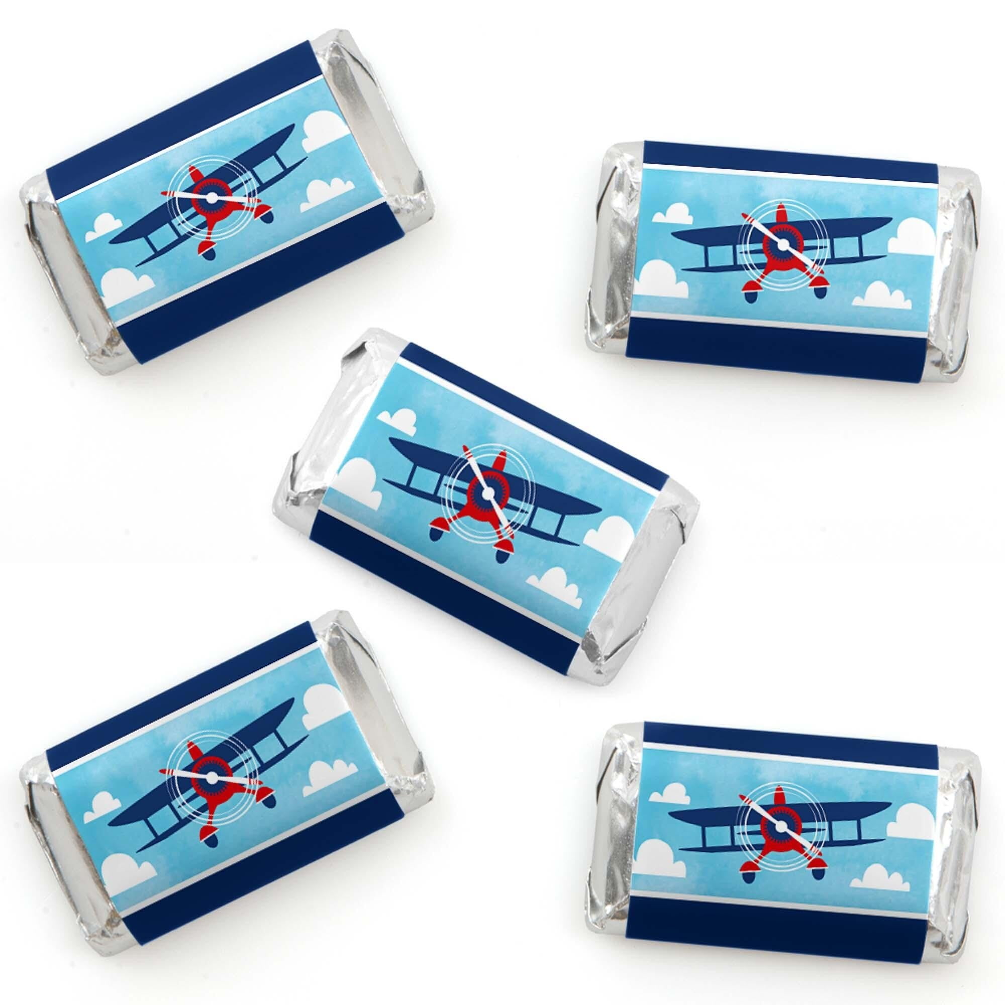 Big Dot of Happiness Taking Flight - Airplane - Mini Candy Bar Wrapper ...