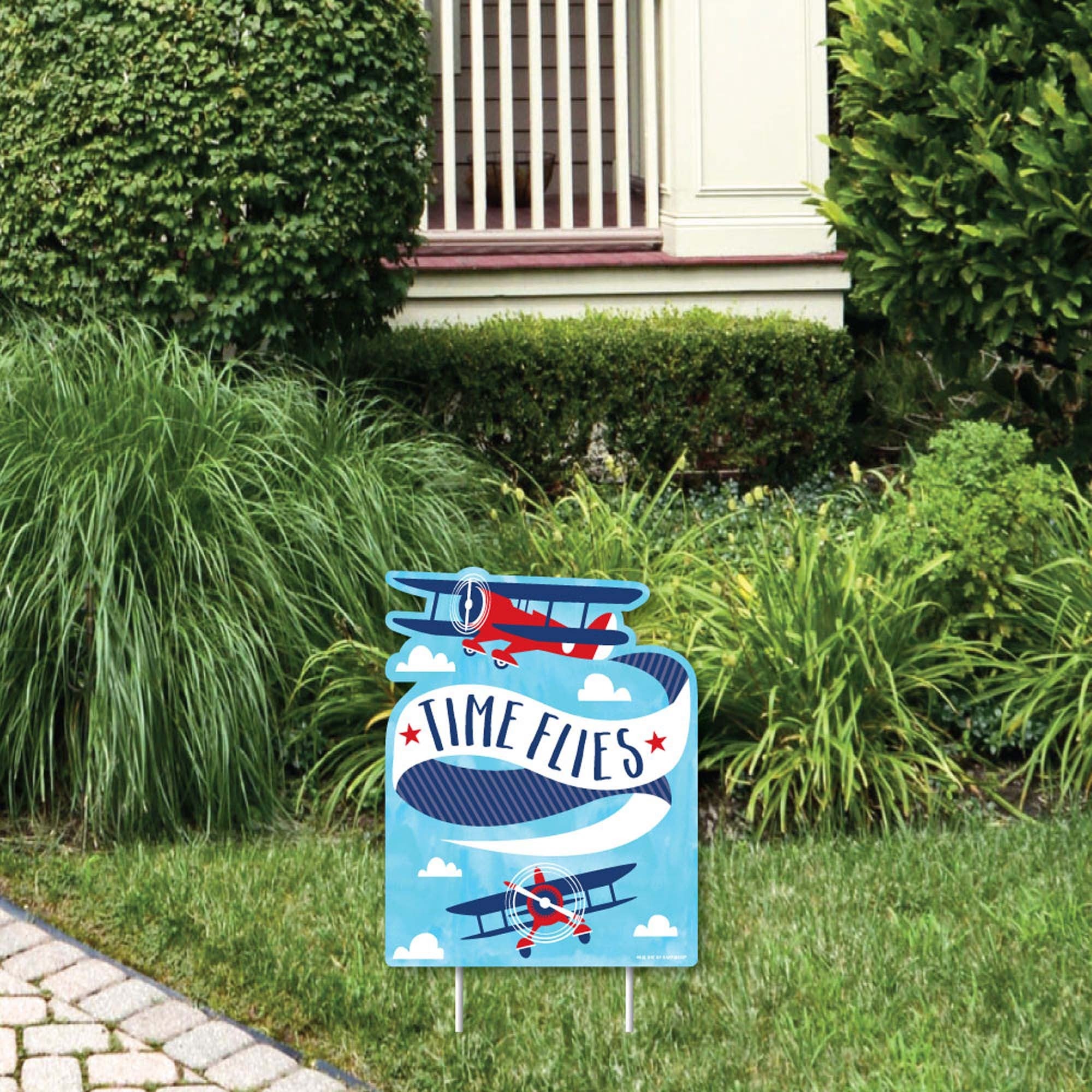 Big Dot of Happiness Taking Flight - Airplane - Outdoor Lawn Sign ...