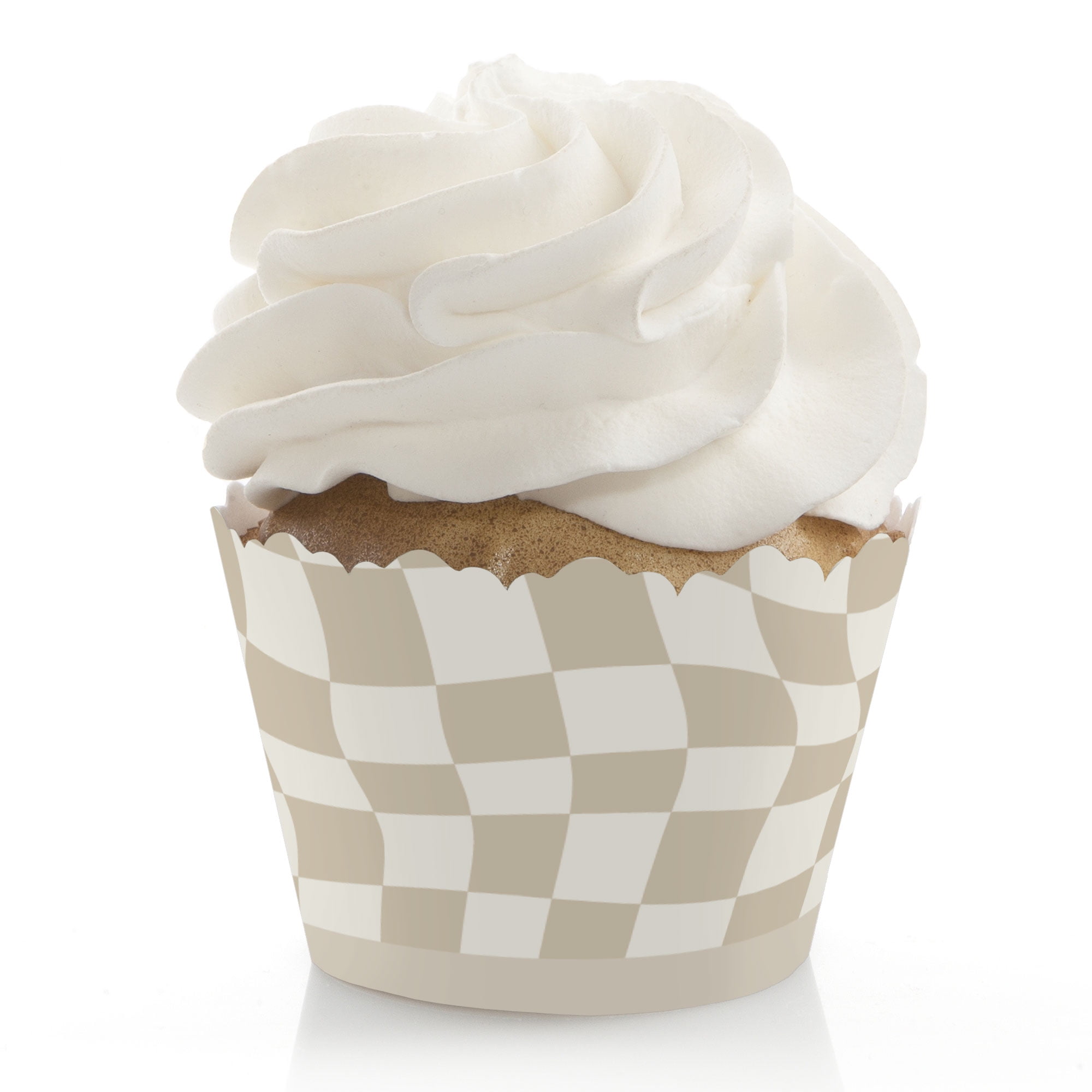 Big Dot of Happiness Tan Checkered Party - Decorations - Party Cupcake ...