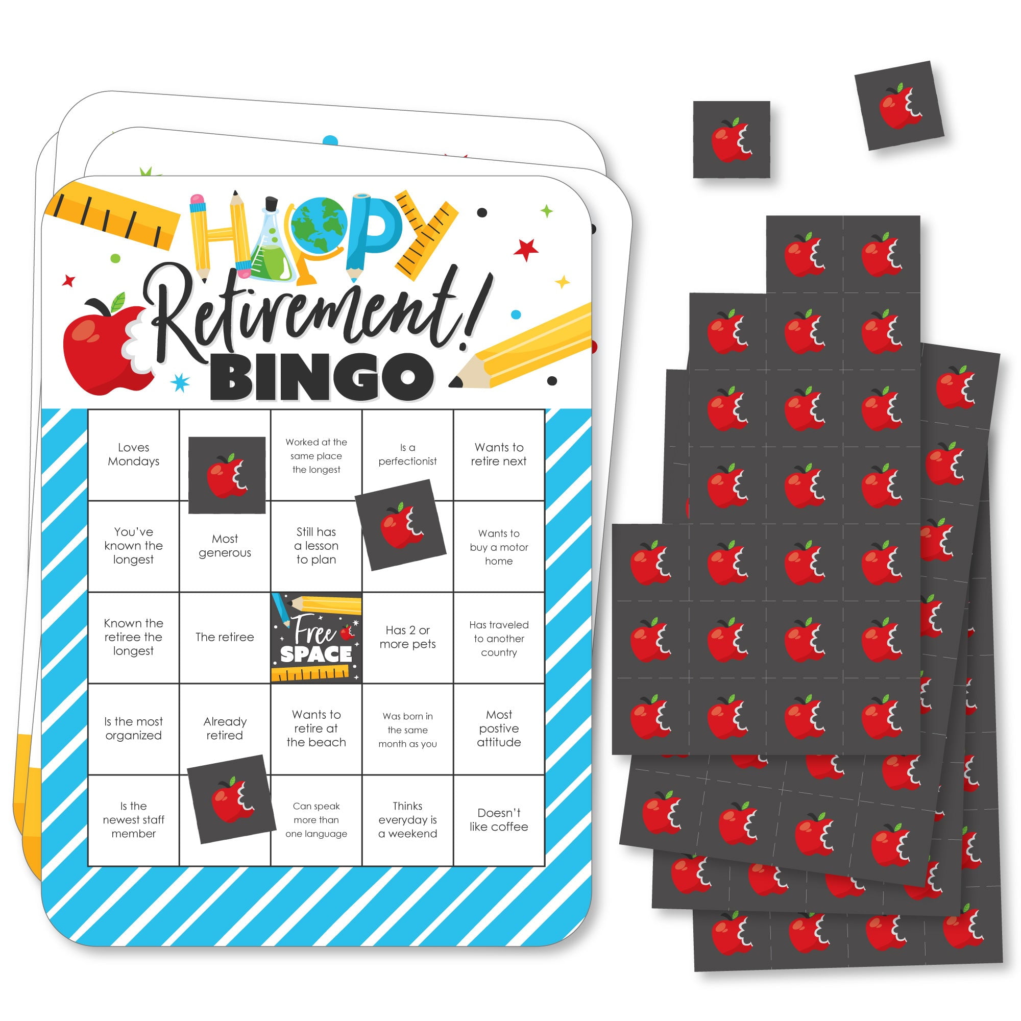 Big Dot of Happiness Teacher Retirement - Bingo Cards and Markers ...