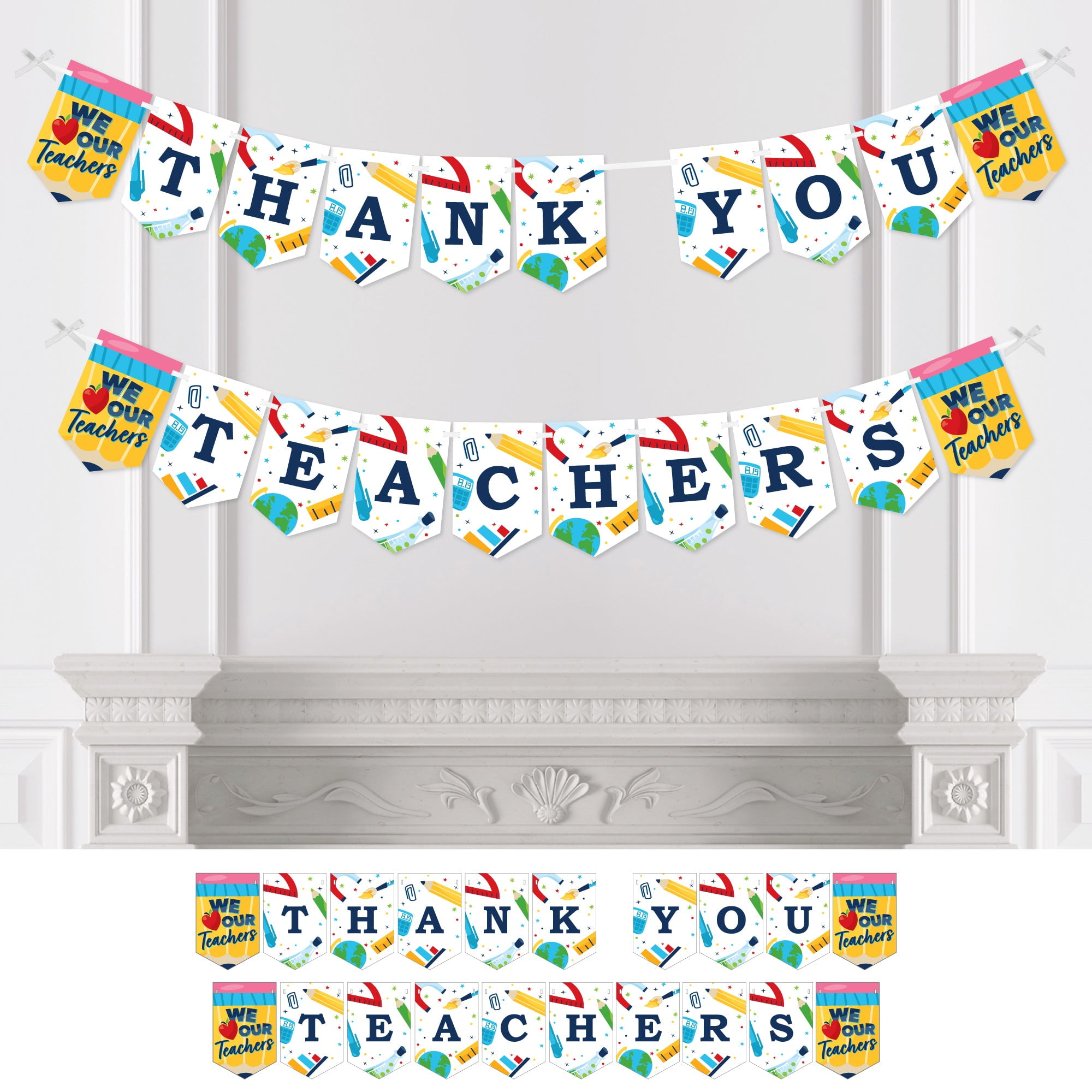 Big Dot of Happiness Thank You Teachers - Teacher Appreciation Bunting ...