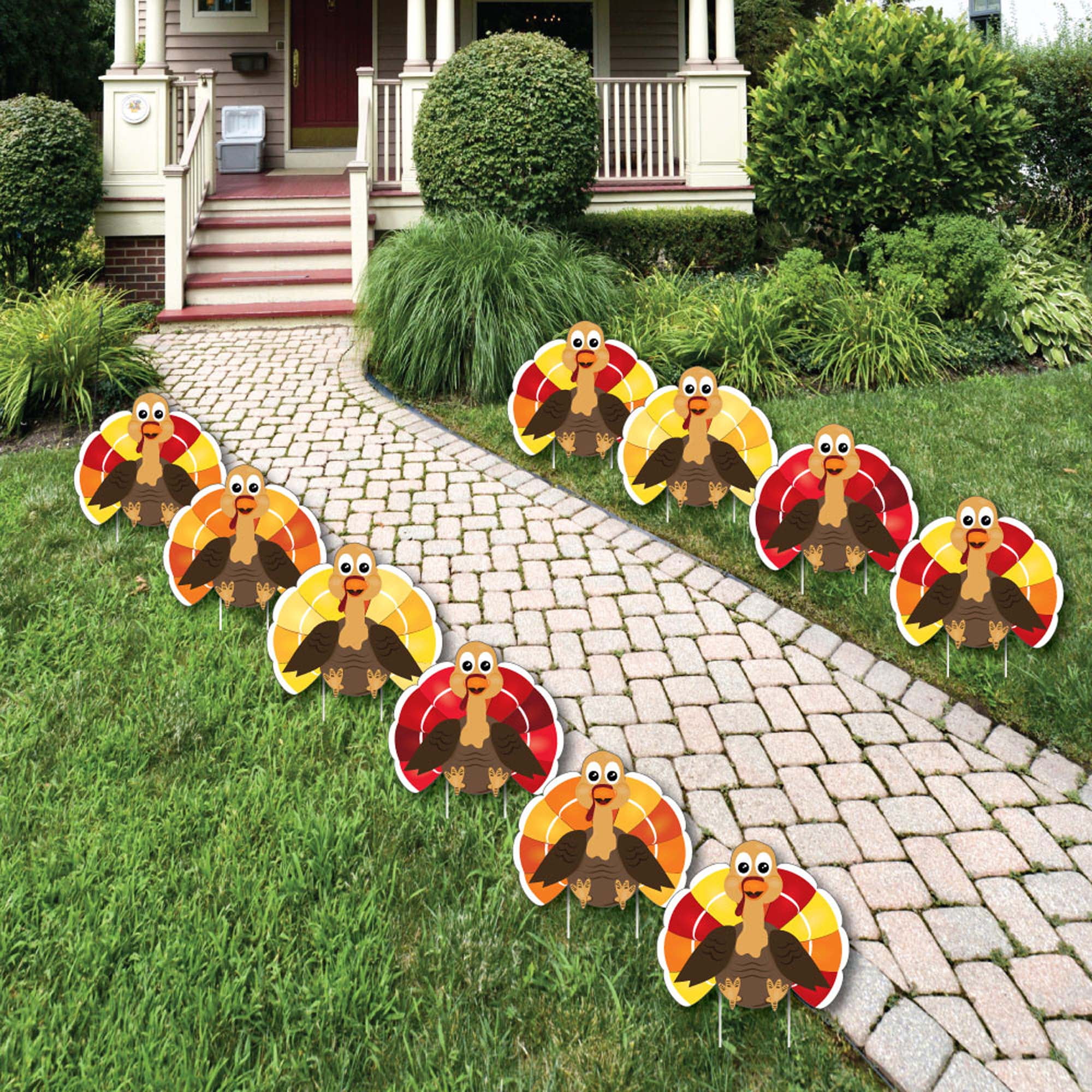 Big Dot of Happiness Thanksgiving Turkey - Turkey Lawn Decorations ...