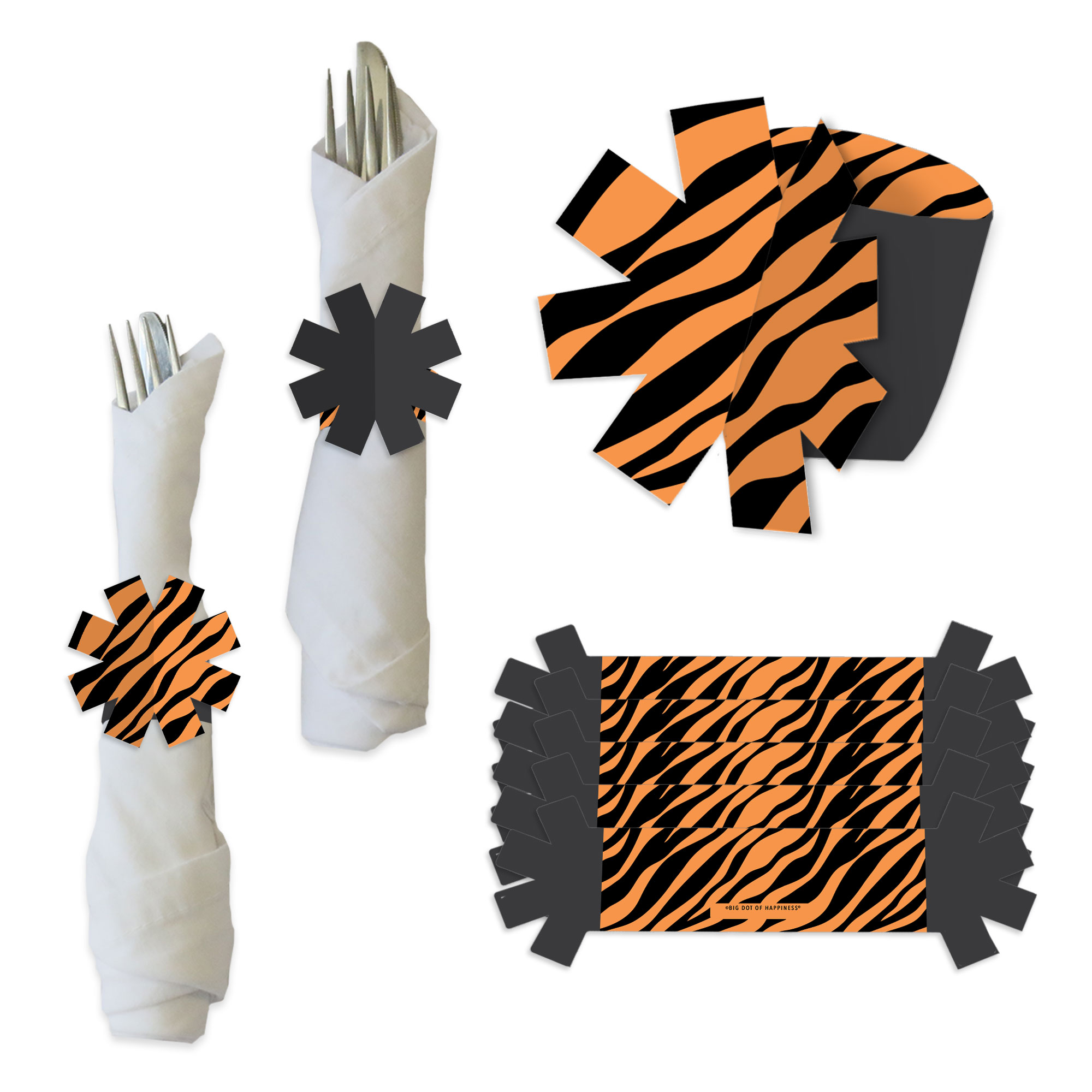 Big Dot of Happiness Tiger Print - Jungle Party Paper Napkin Holder ...