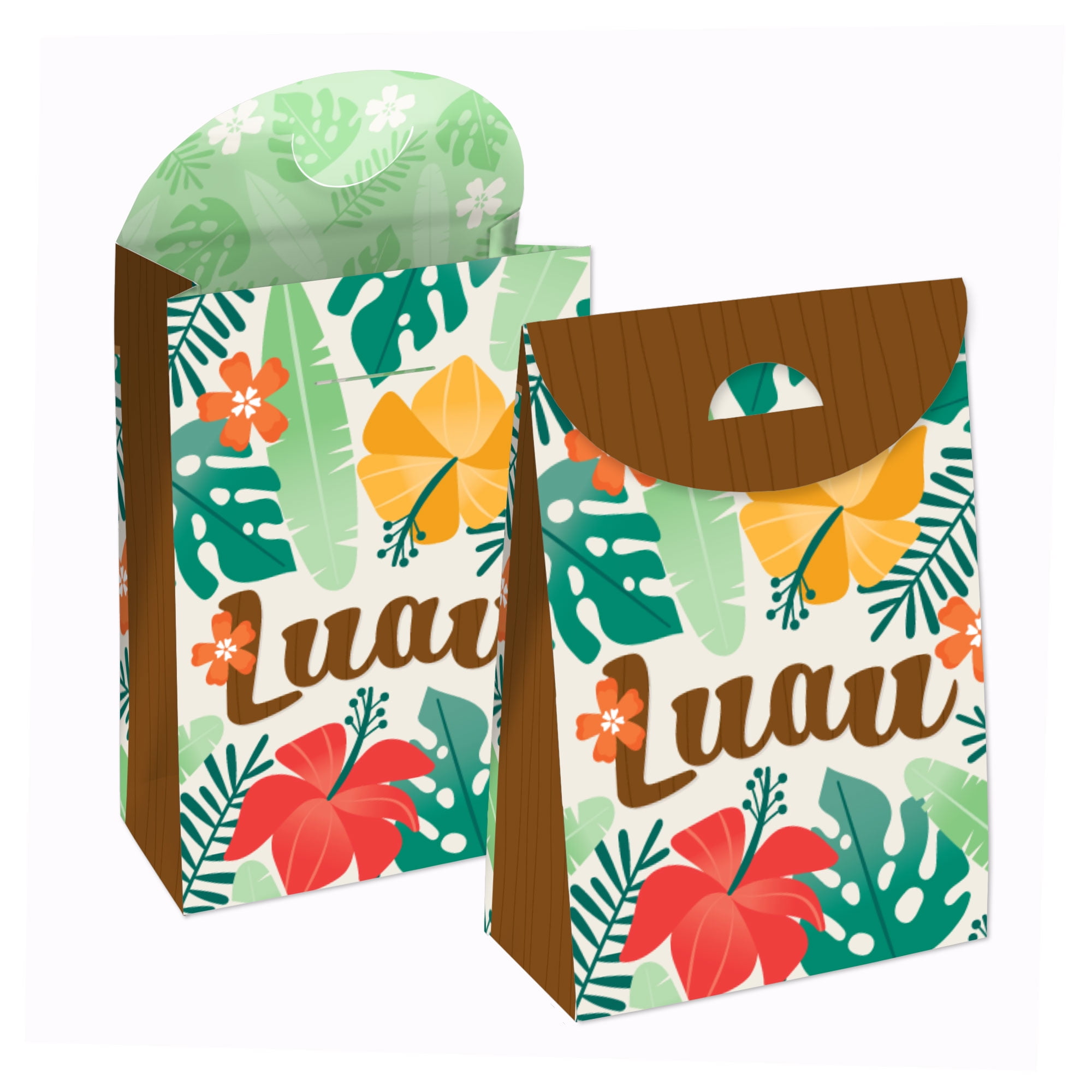 Big Dot of Happiness Tropical Luau - Hawaiian Beach Gift Favor Bags ...