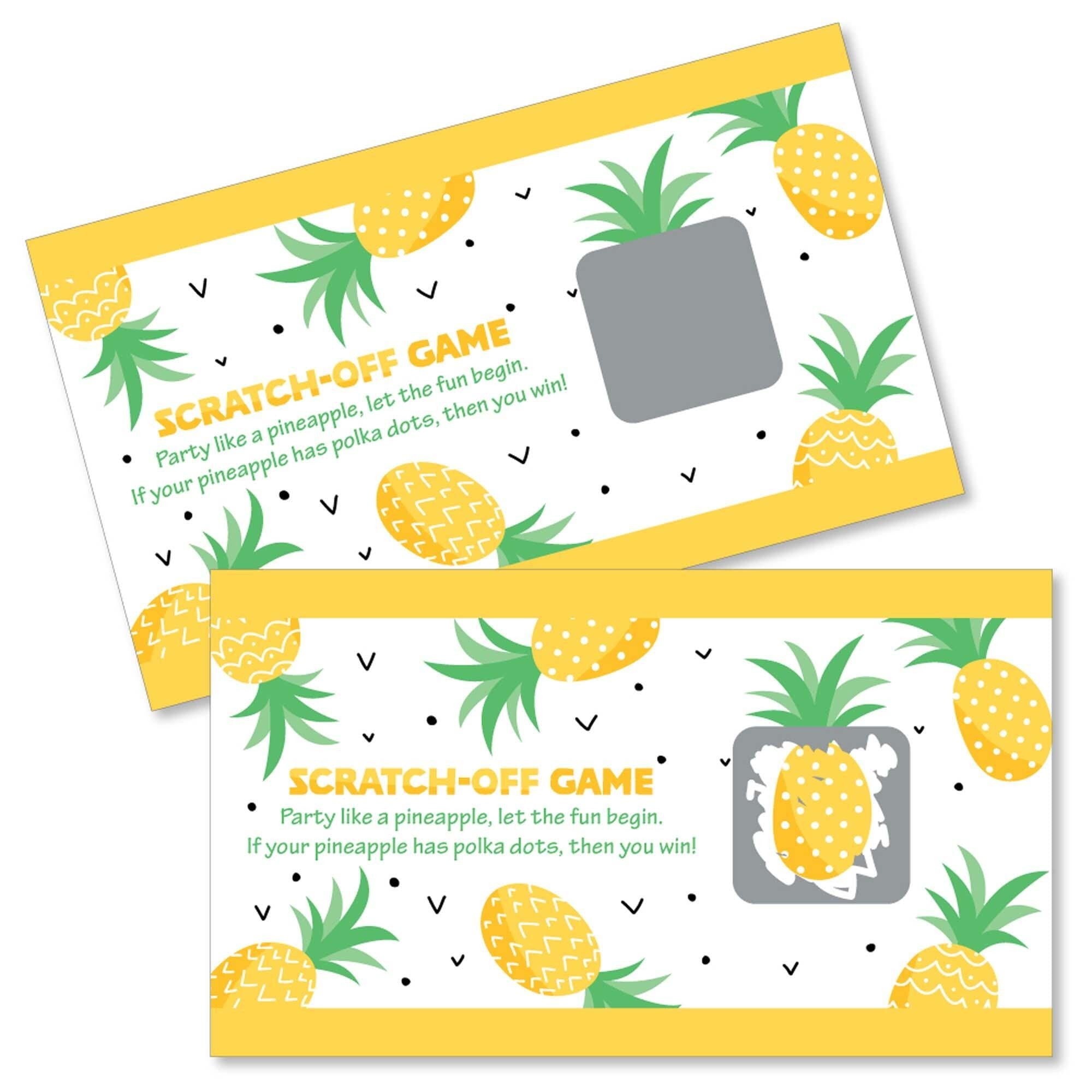 Big Dot of Happiness Tropical Pineapple - Summer Party Game Scratch Off ...