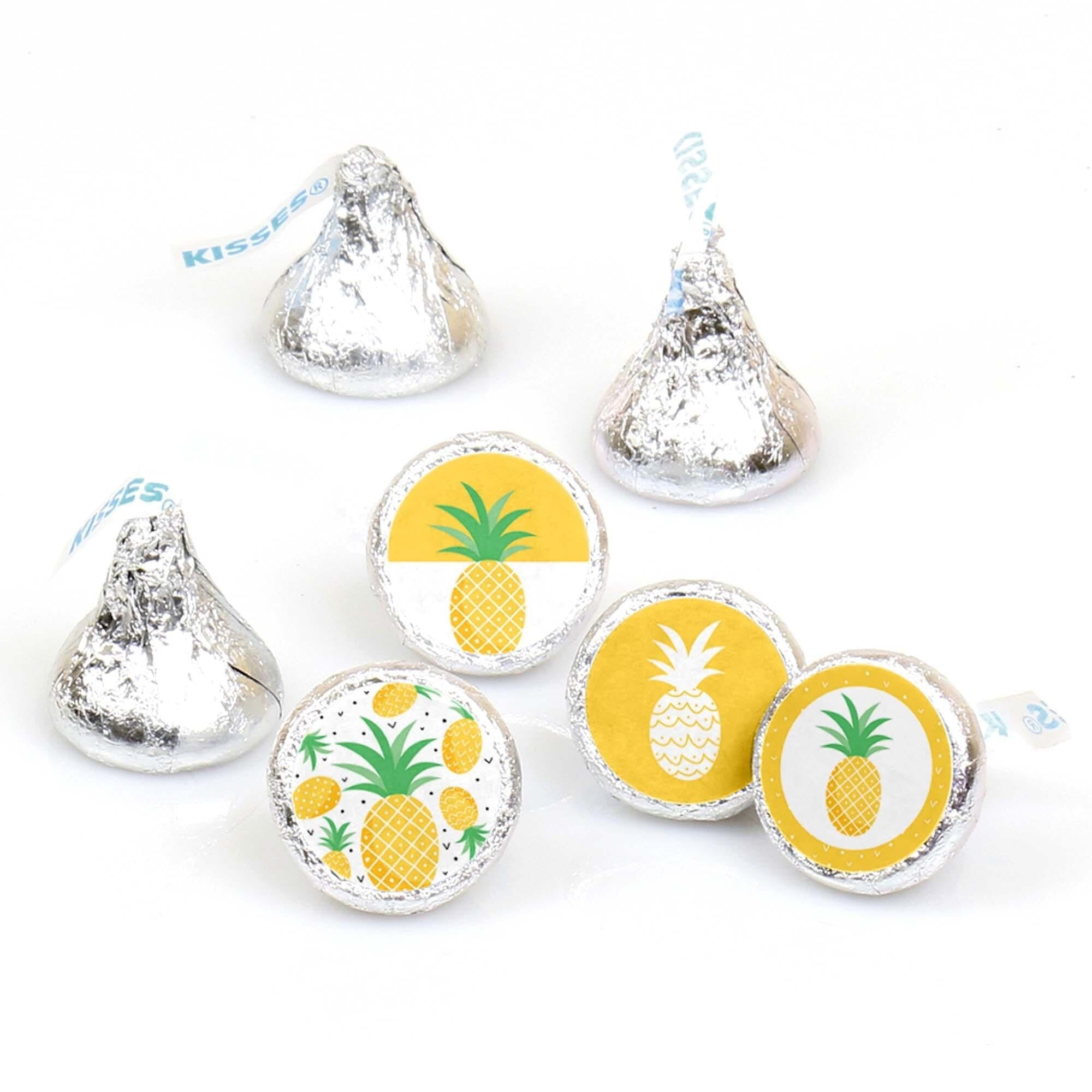 Big Dot of Happiness Tropical Pineapple - Summer Party Round Candy ...