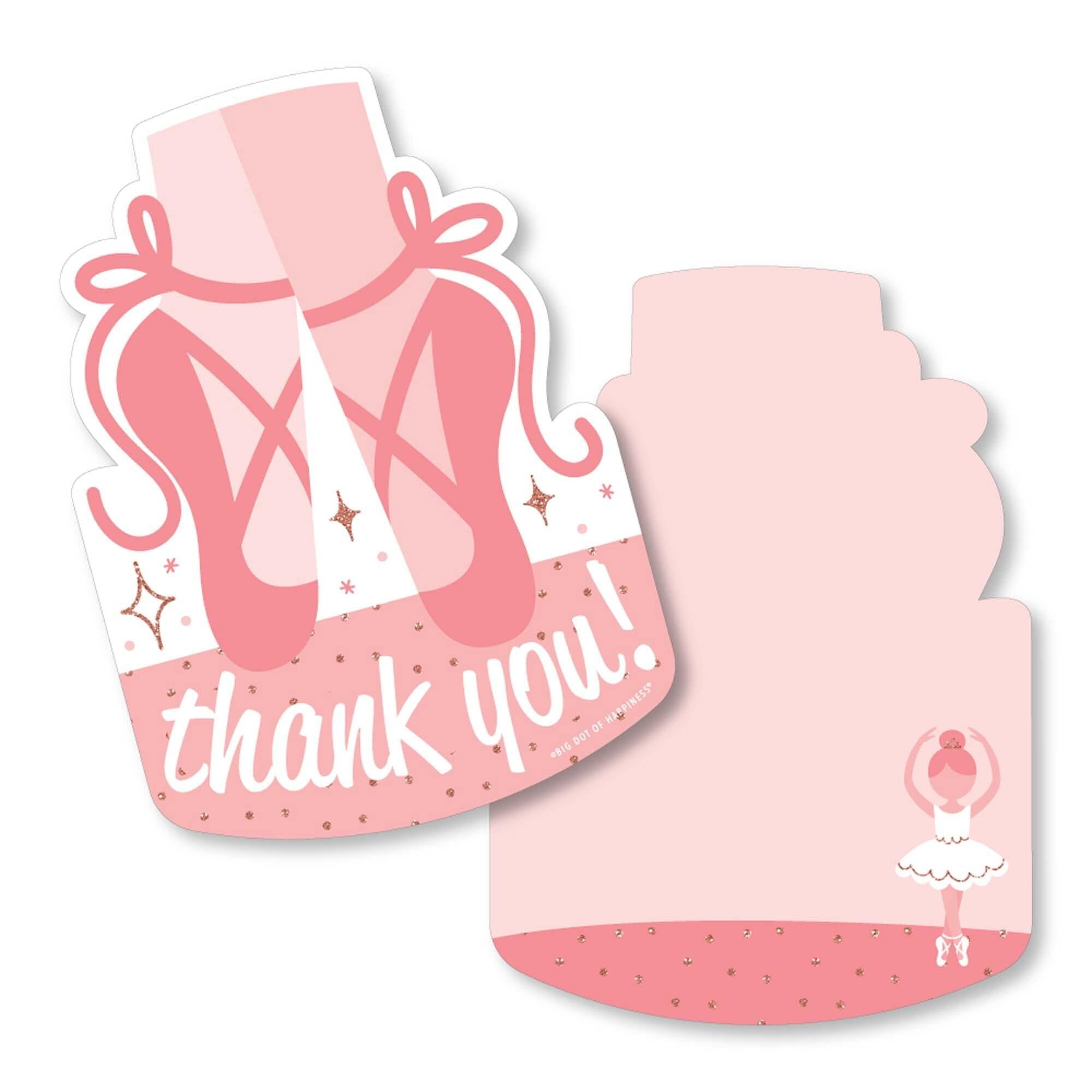 Big Dot of Happiness Tutu Cute Ballerina - Shaped Thank You Cards ...