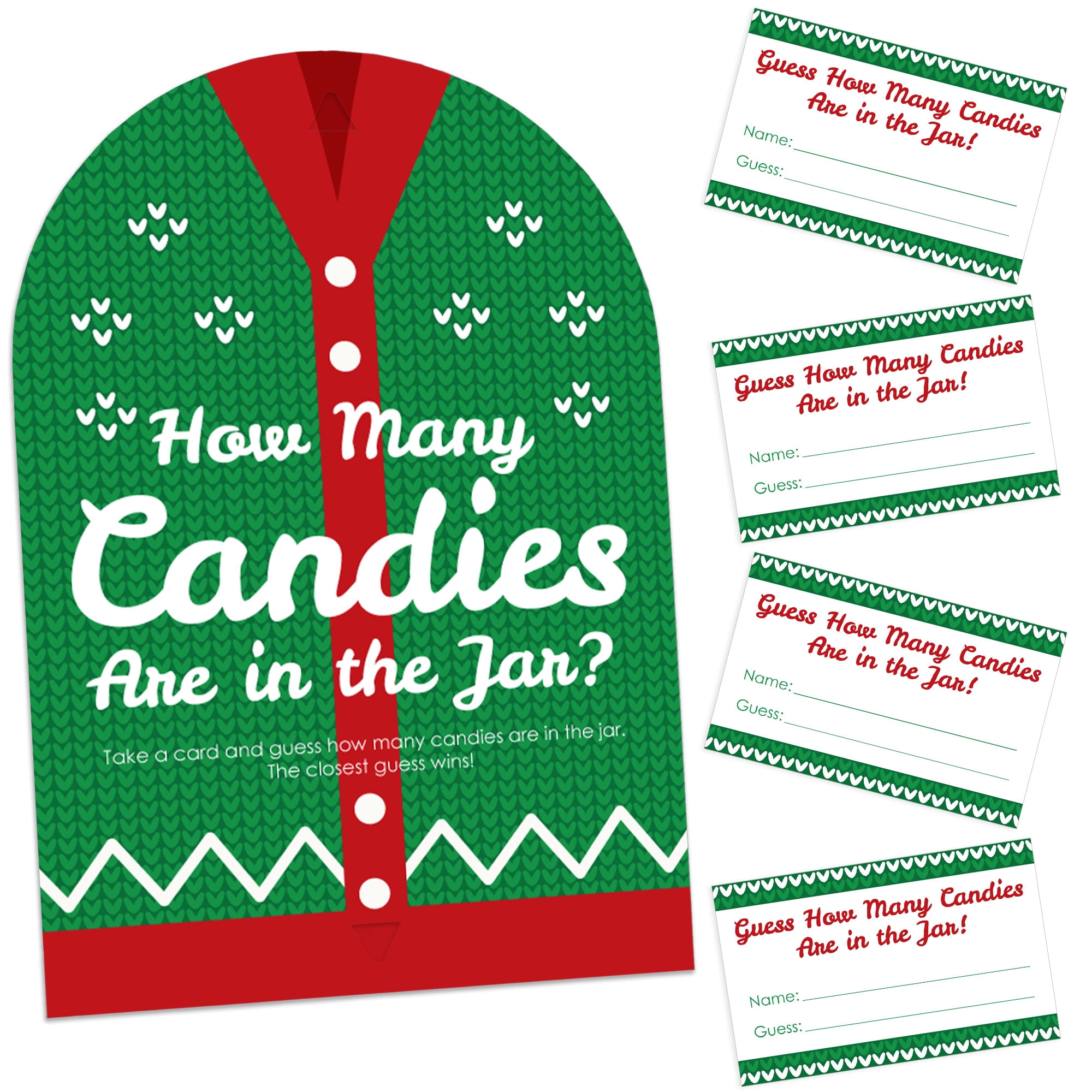 Big Dot of Happiness Ugly Sweater - How Many Candies Holiday and ...