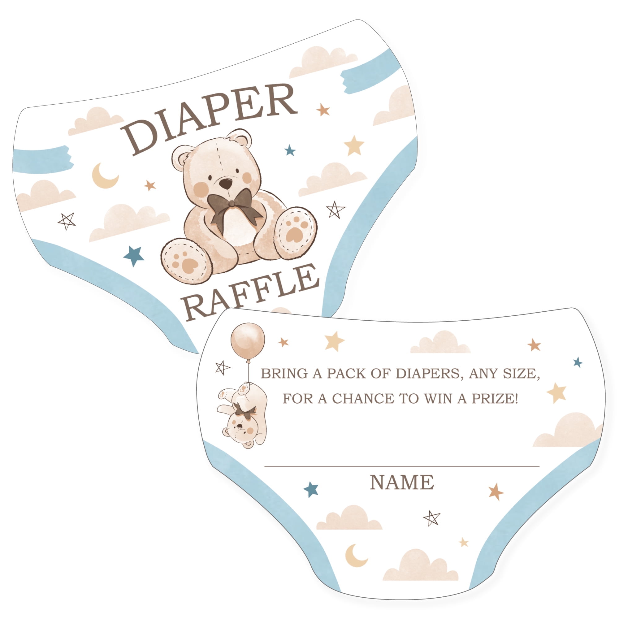 Big Dot of Happiness We Can Bearly Wait - Diaper Shaped Raffle Ticket ...