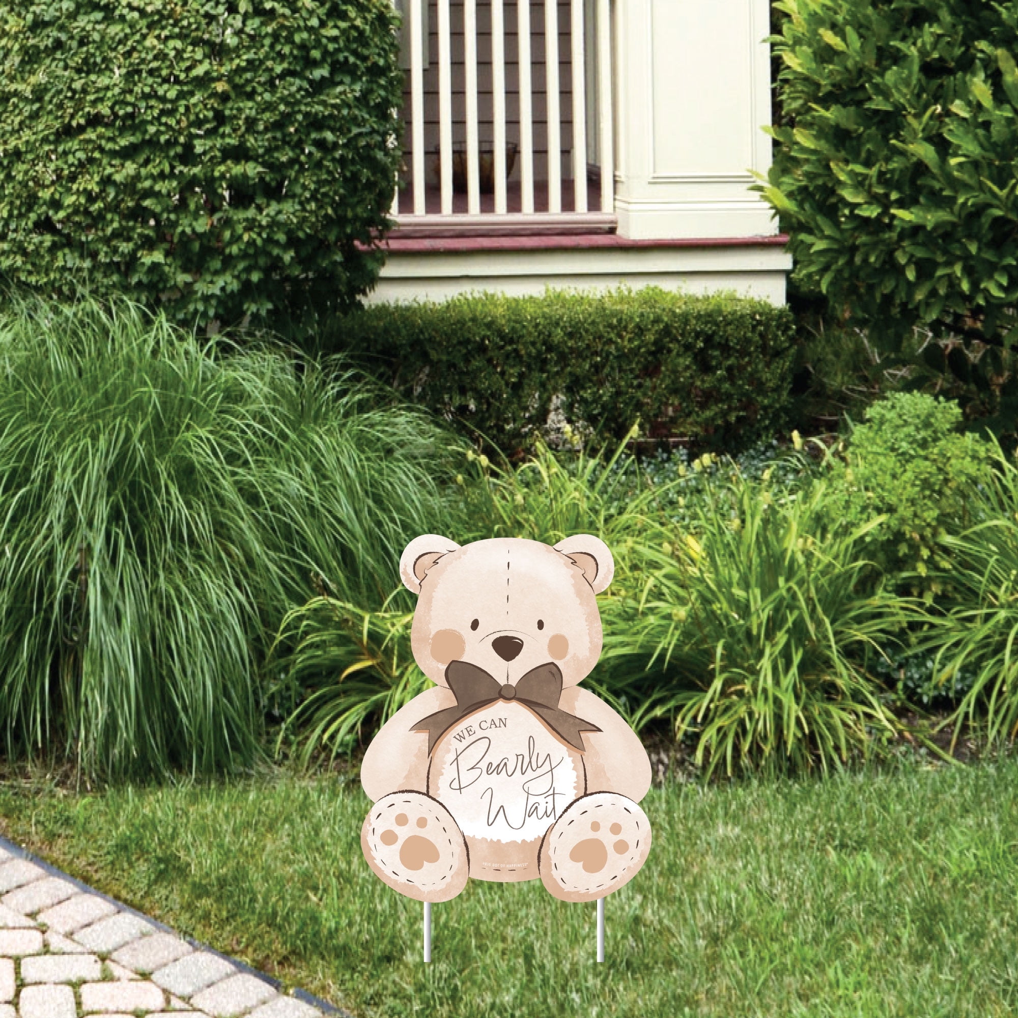 Big Dot of Happiness We Can Bearly Wait - Outdoor Lawn Sign - Teddy ...