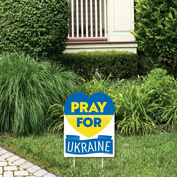 Big Dot of Happiness We Stand with Ukraine - Outdoor Lawn Sign - Pray ...