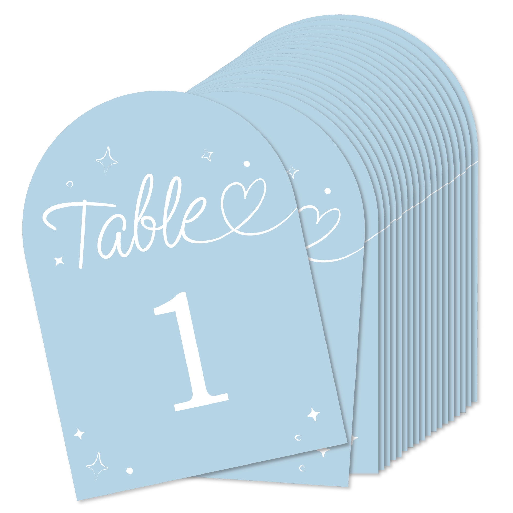 Big Dot of Happiness Wedding Hearts Dusty Blue Table Numbers ...
