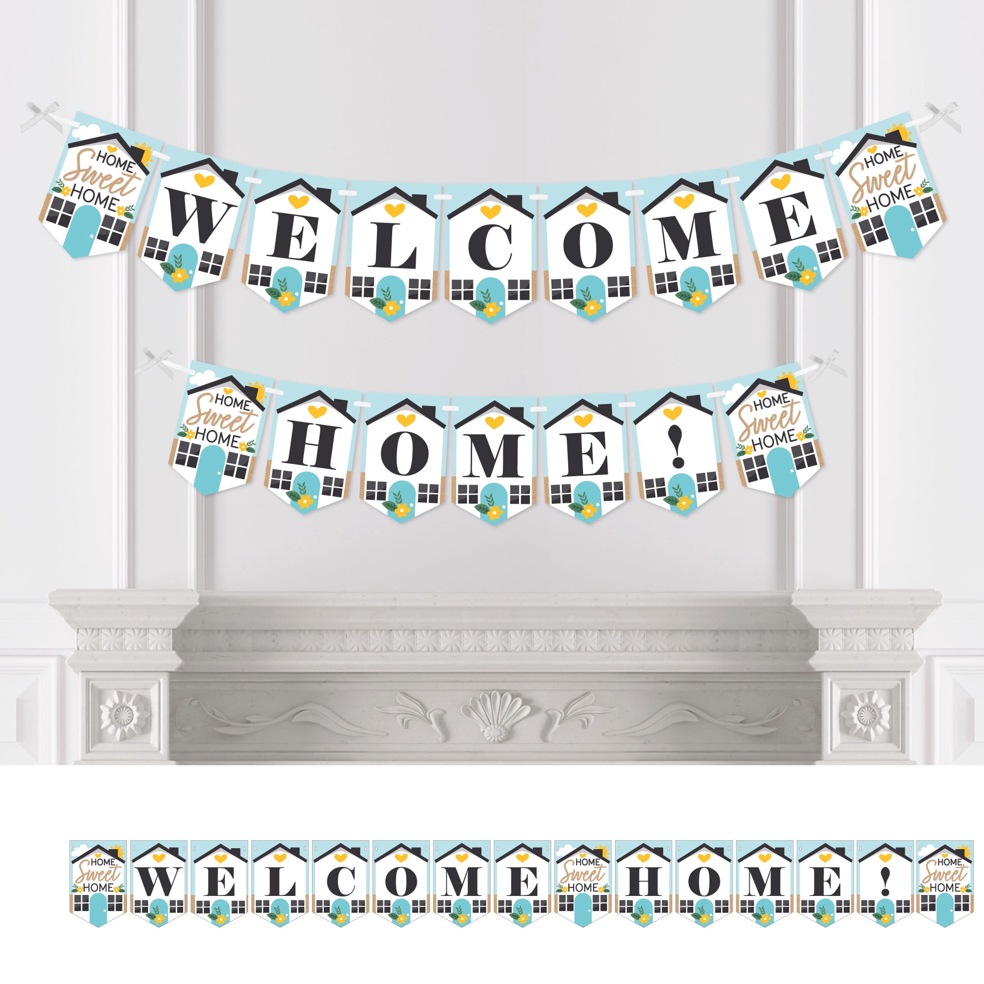 Big Dot of Happiness Welcome Home Housewarming - New Sweet Home Bunting ...