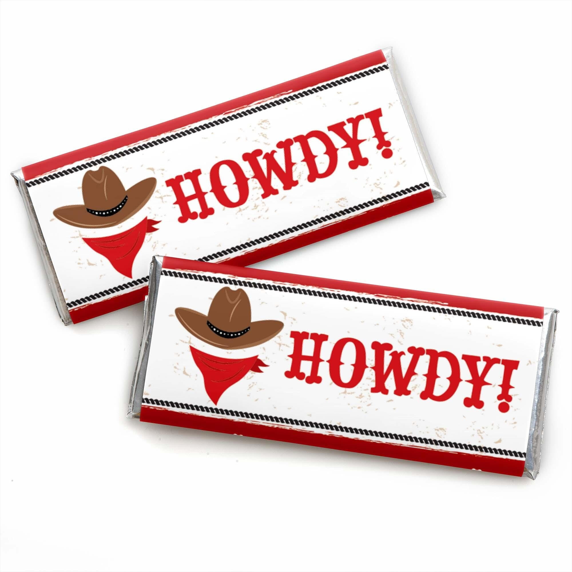 Big Dot of Happiness Western Hoedown - Candy Bar Wrapper Wild West ...
