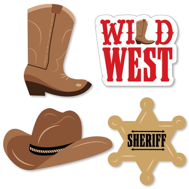 Big Dot of Happiness Western Hoedown - DIY Shaped Wild West Cowboy ...
