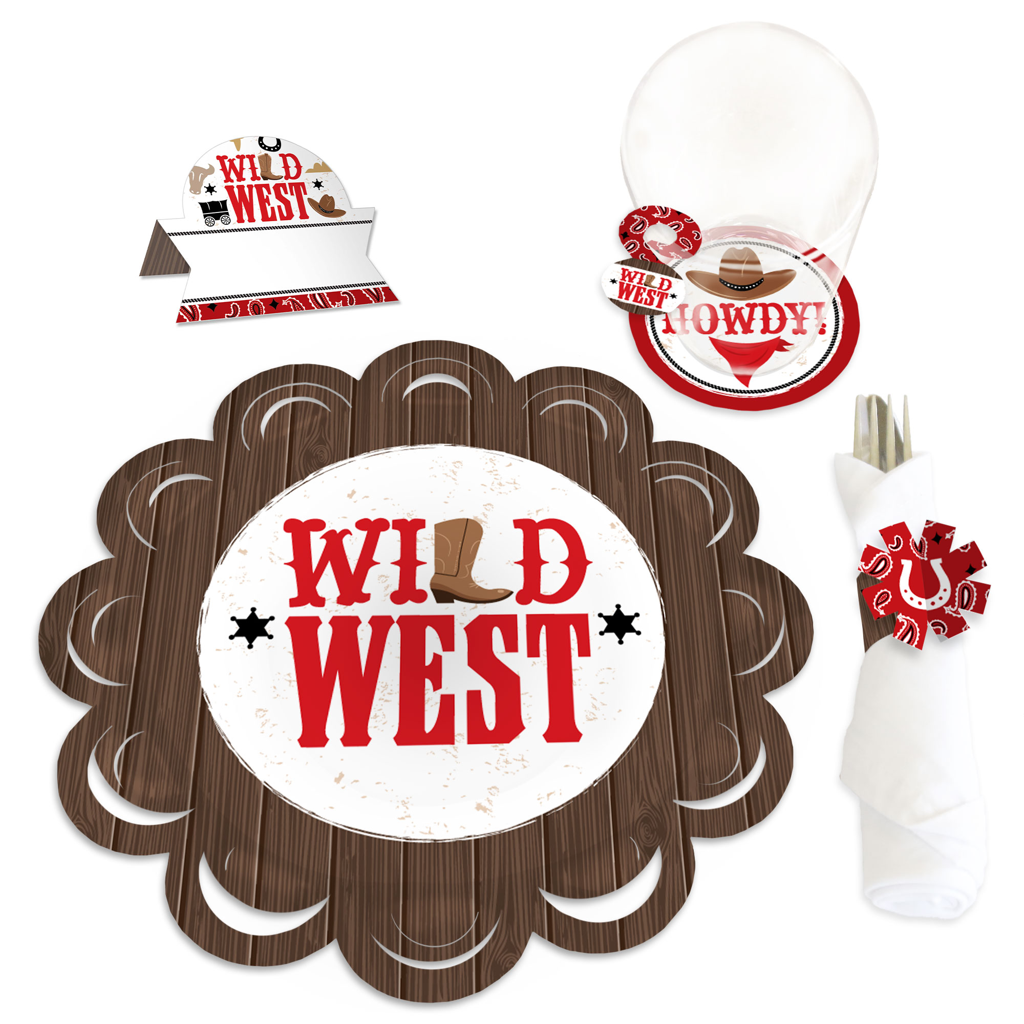 Big Dot of Happiness Western Hoedown - Wild West Cowboy Party Paper ...