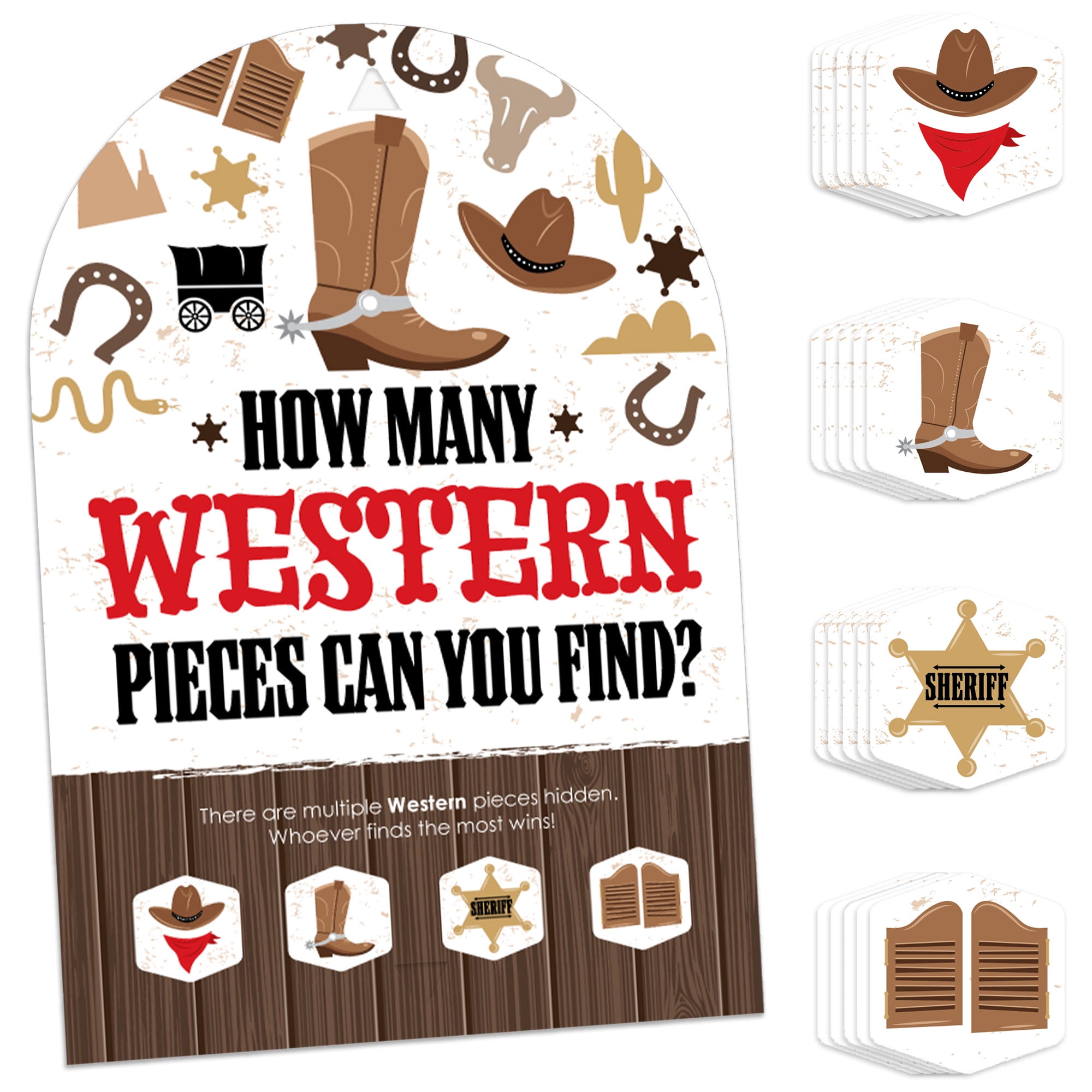 Big Dot of Happiness Western Hoedown - Wild West Cowboy Party Scavenger ...