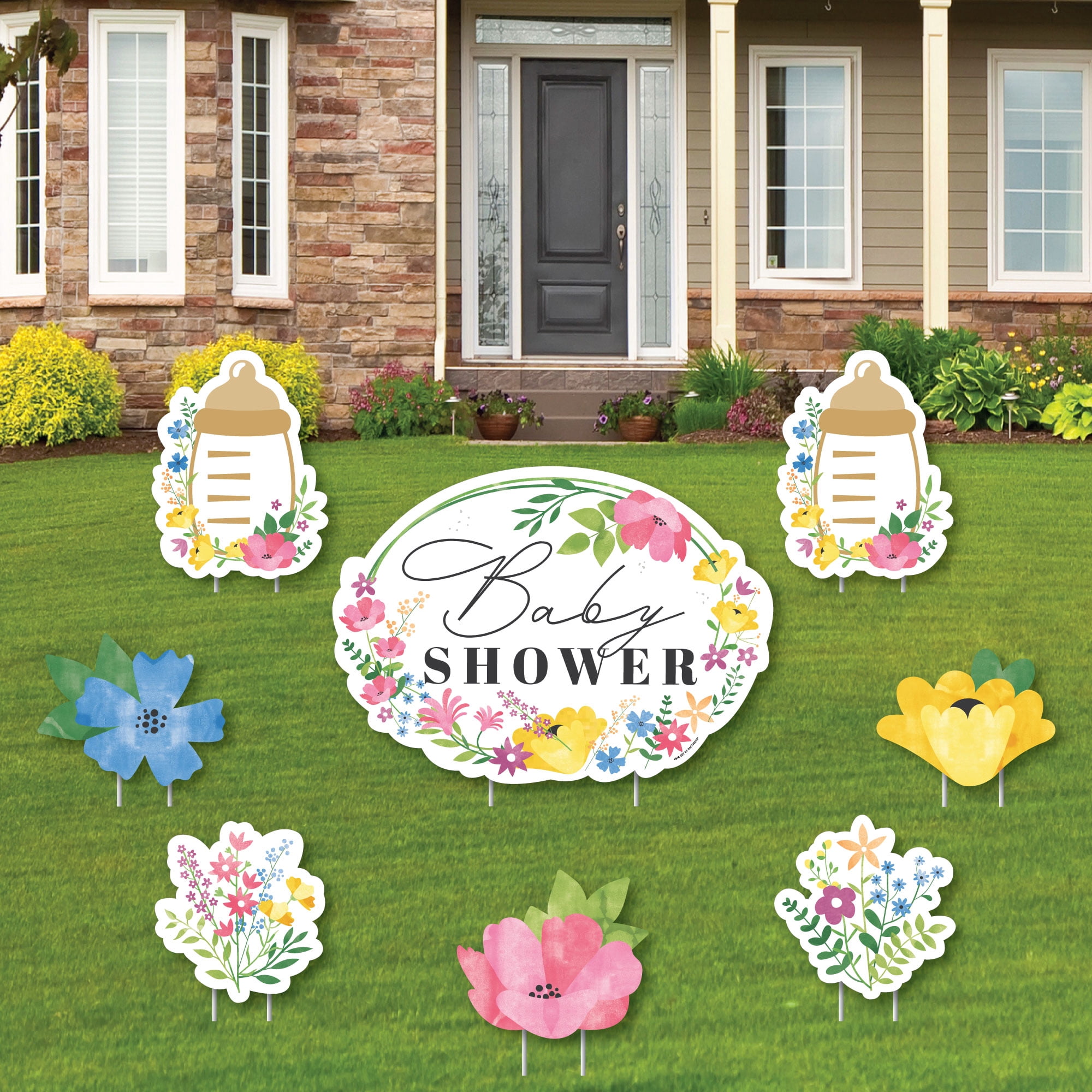 Big Dot of Happiness Wildflowers Baby - Yard Sign and Outdoor Lawn ...