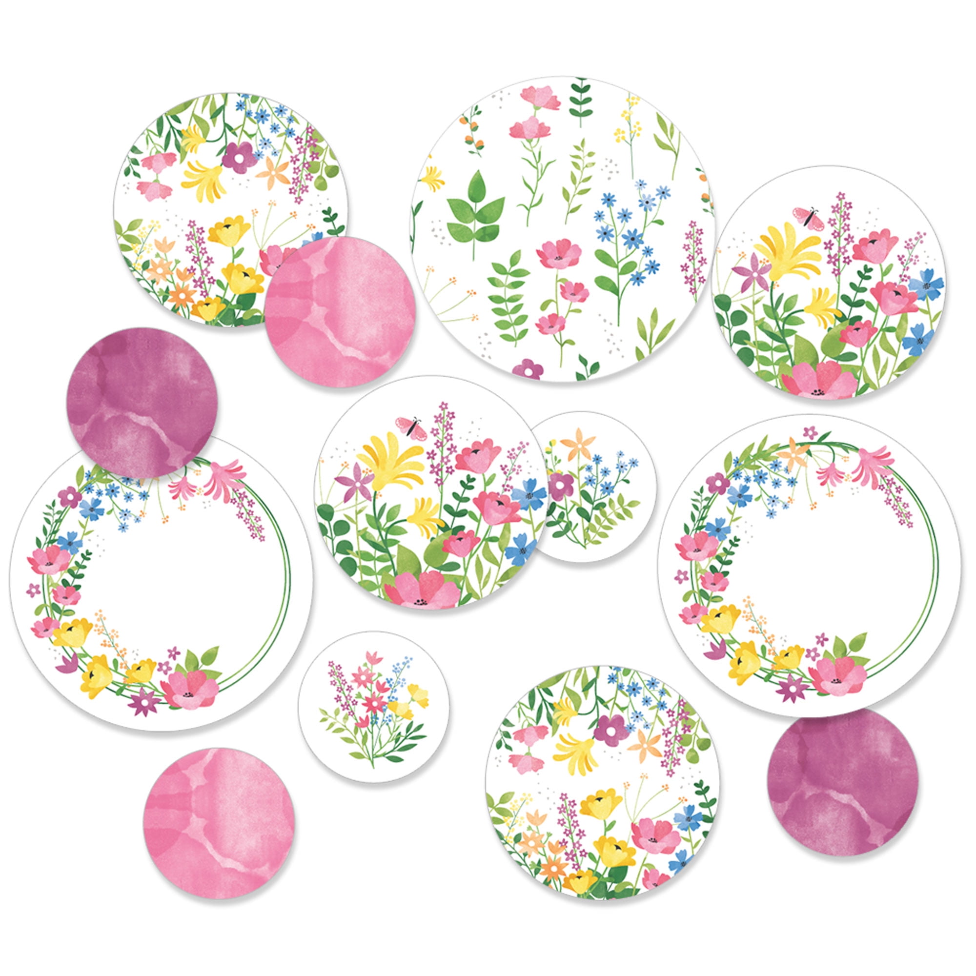 Big Dot of Happiness Wildflowers - Boho Floral Party Giant Circle ...