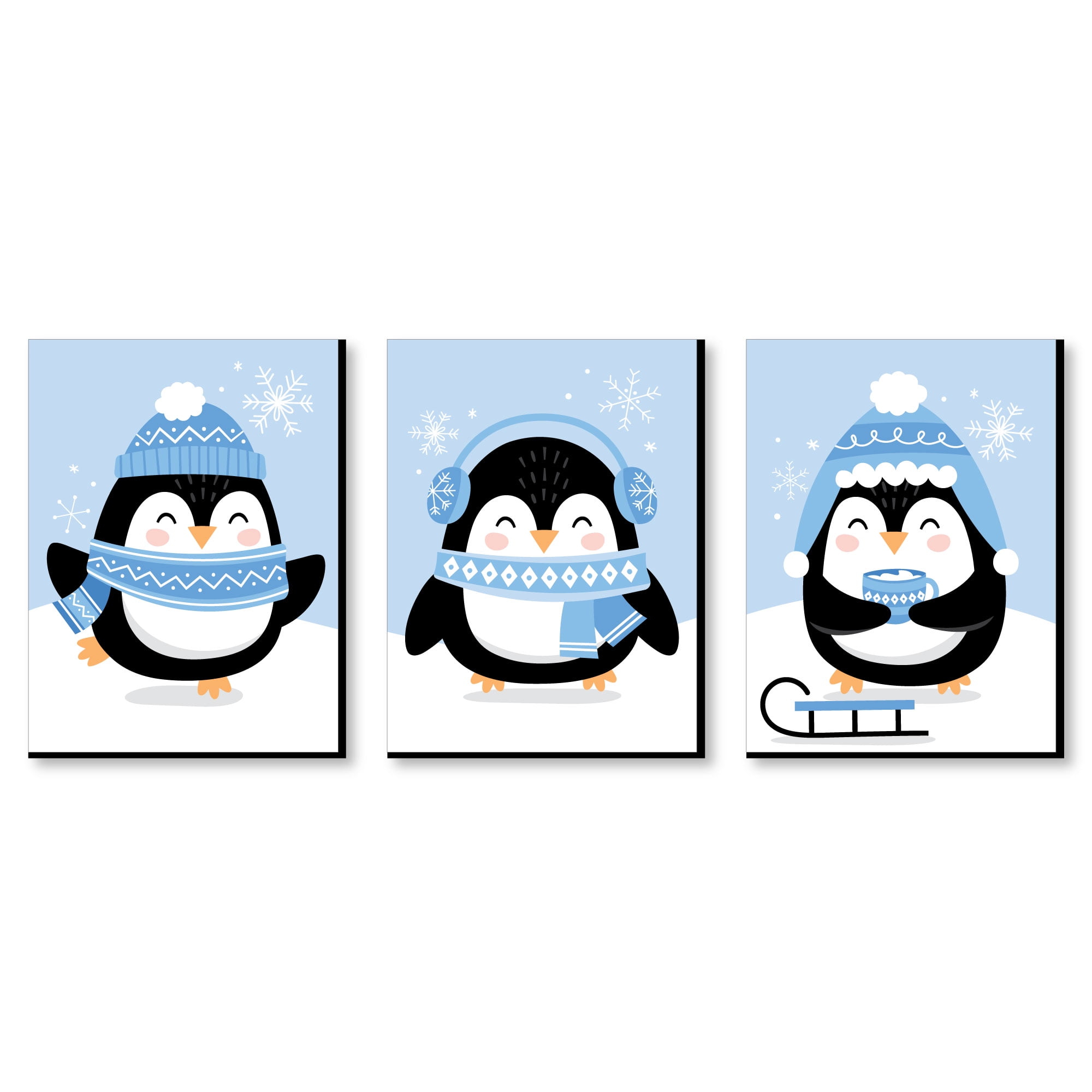 Big Dot of Happiness Winter Penguins - Holiday Nursery Wall Art and ...