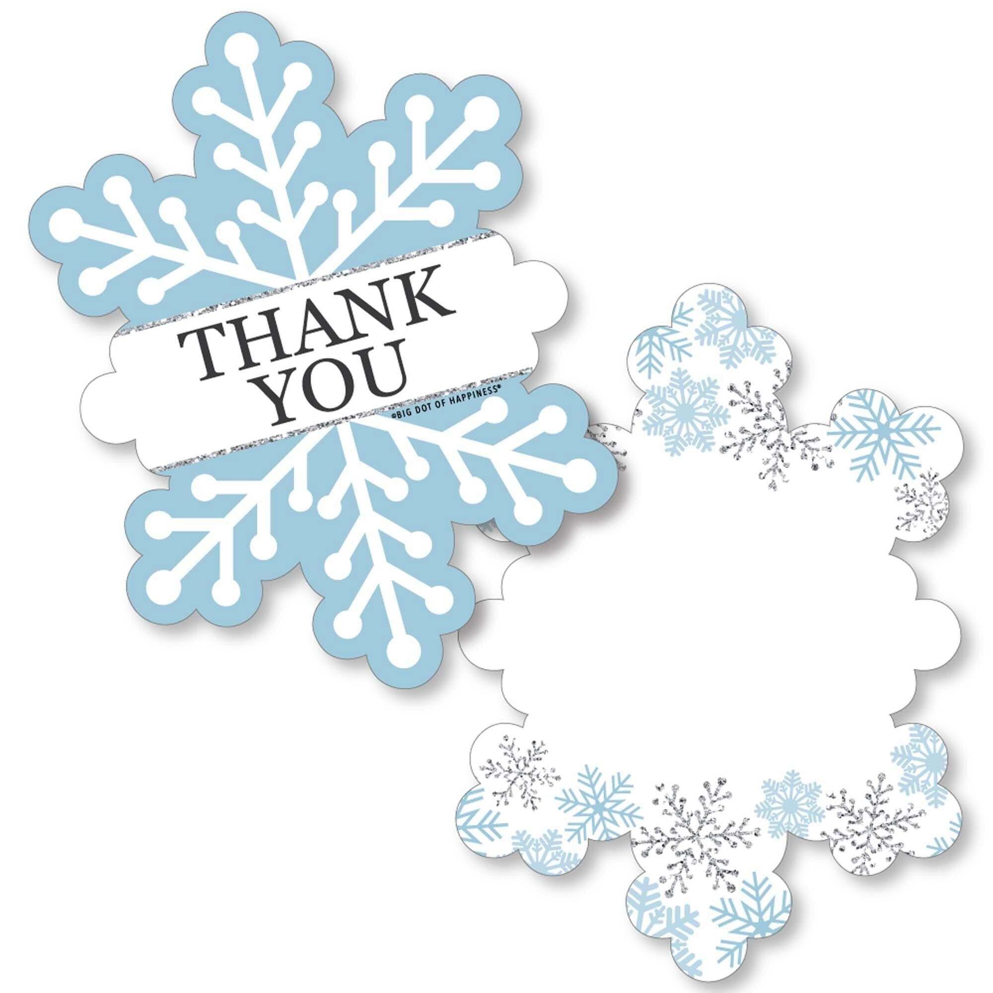 Big Dot of Happiness Winter Wonderland - Shaped Thank You Cards ...