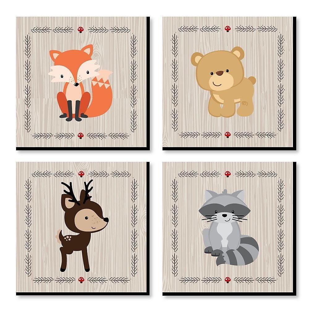 Big Dot of Happiness Woodland Creatures - Kids Room, Nursery Decor and ...