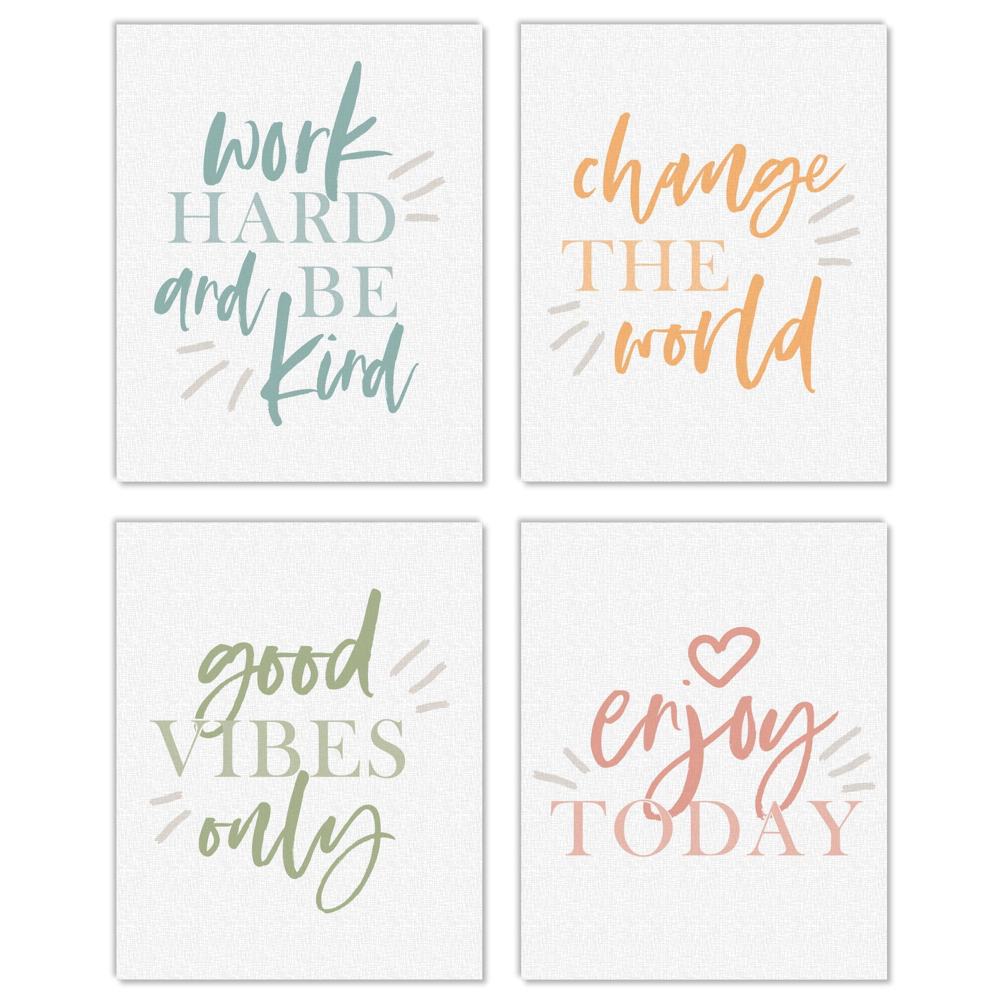 Big Dot of Happiness Work Hard and Be Kind - Unframed Inspirational ...
