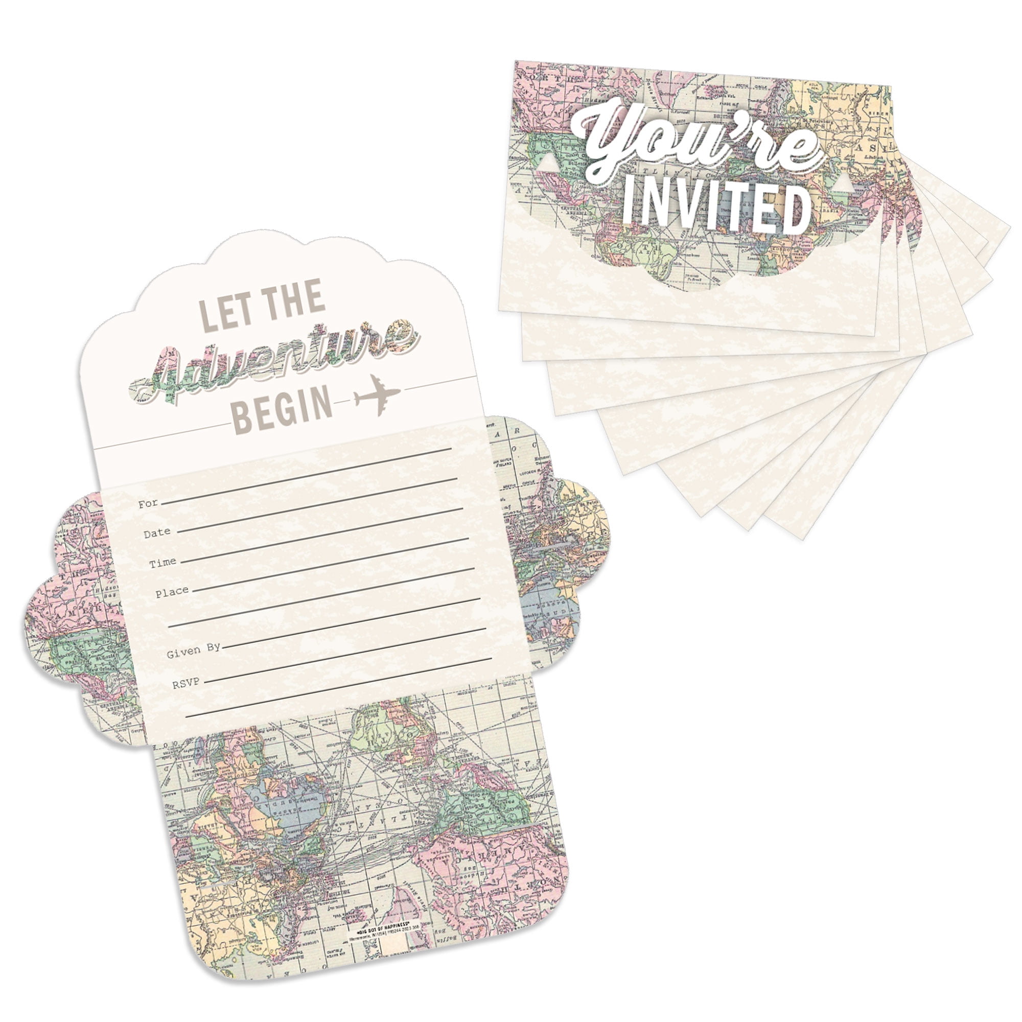 Big Dot of Happiness World Awaits - Fill-In Cards - Travel Themed Party ...