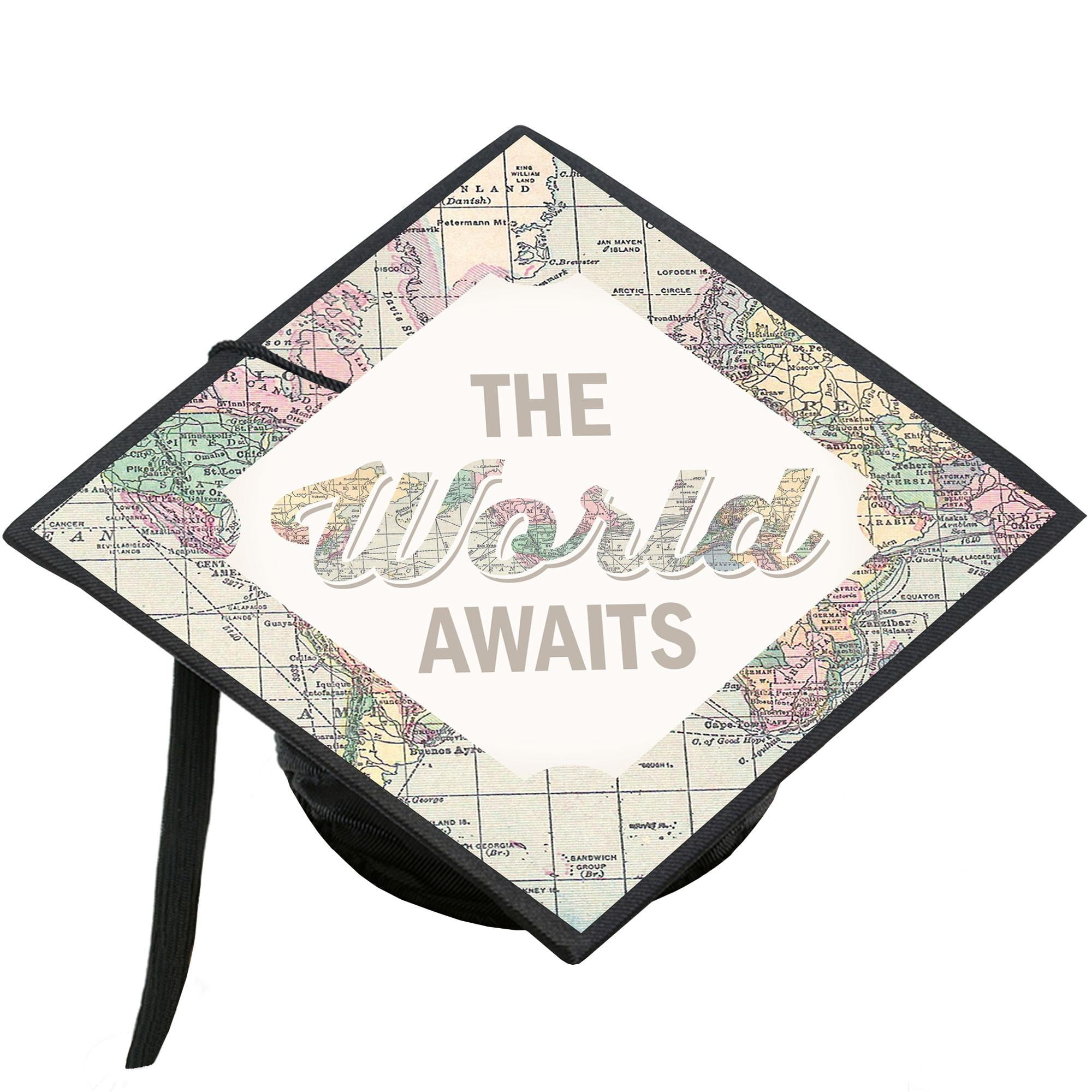 Big Dot of Happiness World Awaits - Travel Themed Graduation Cap ...