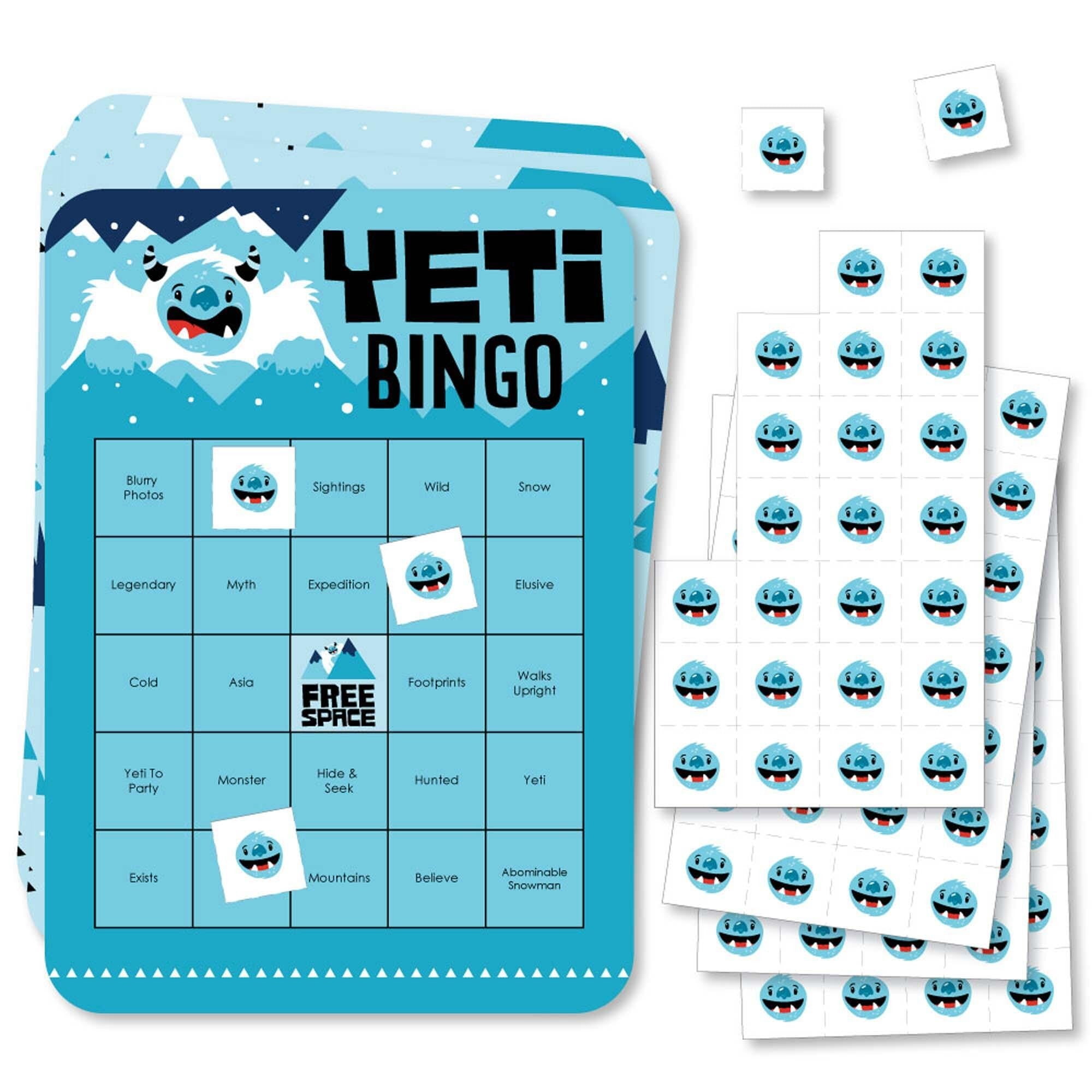 Big Dot of Happiness Yeti to Party - Bingo Cards and Markers ...