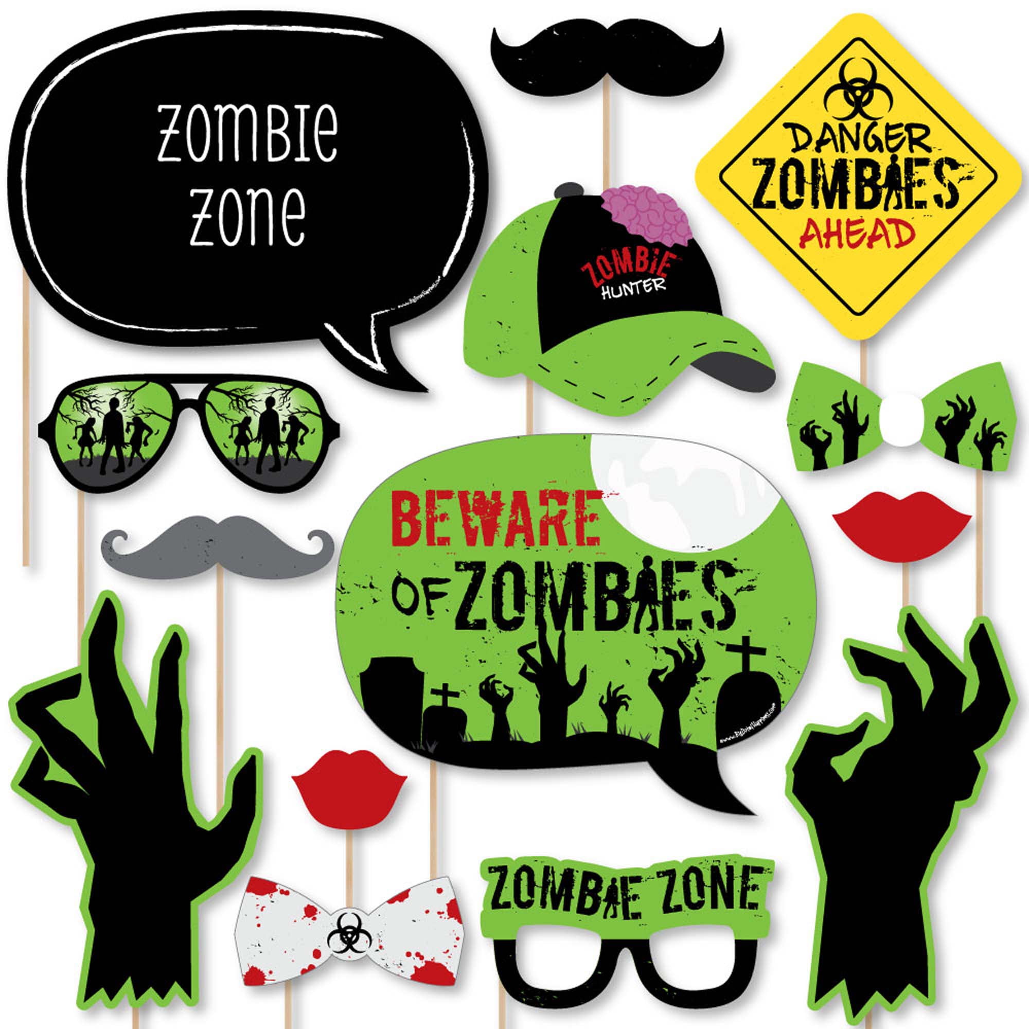 Big Dot of Happiness Zombie Zone - Halloween or Birthday Zombie Crawl ...
