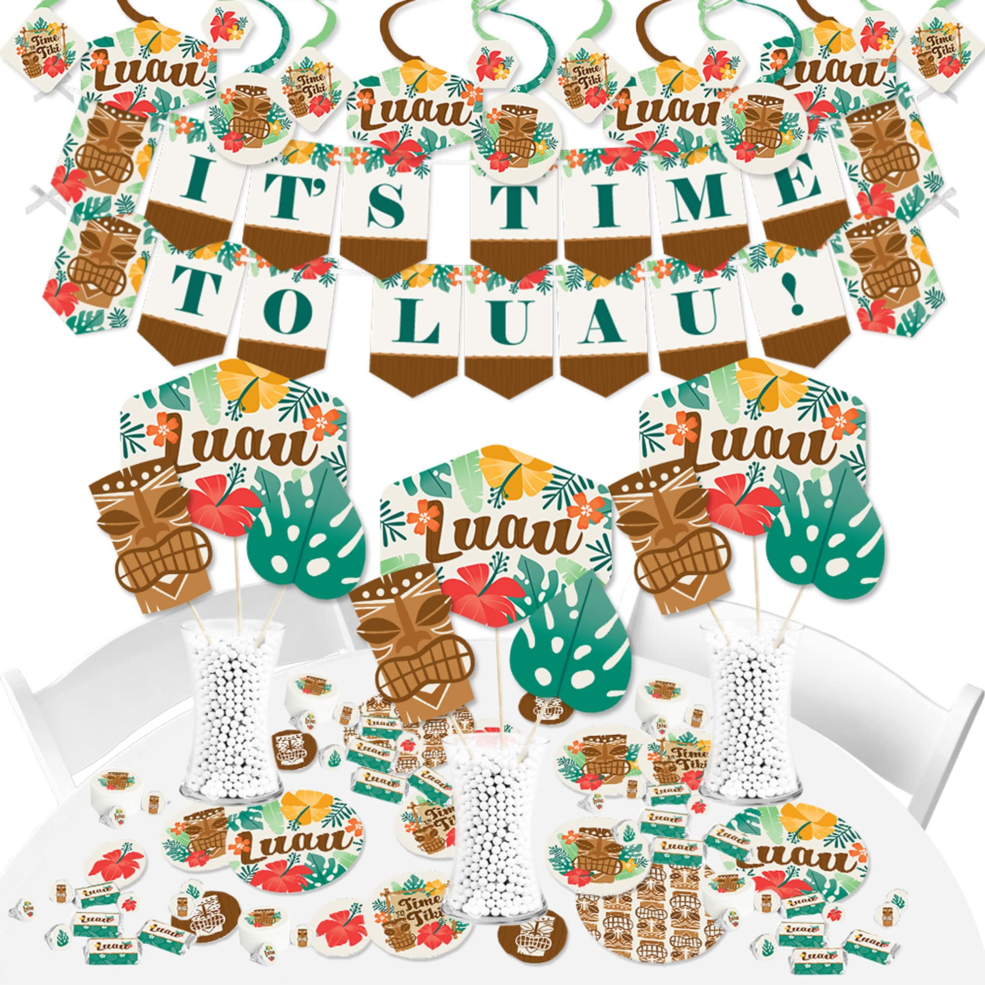 Big Dot ofTRDN Happiness Tropical Luau - Hawaiian Beach Party Supplies ...