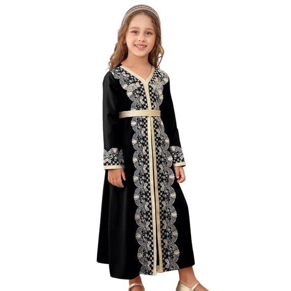 Big Dresses for Girls Elegant Embroidered for Long Sleeve Party Gown ...