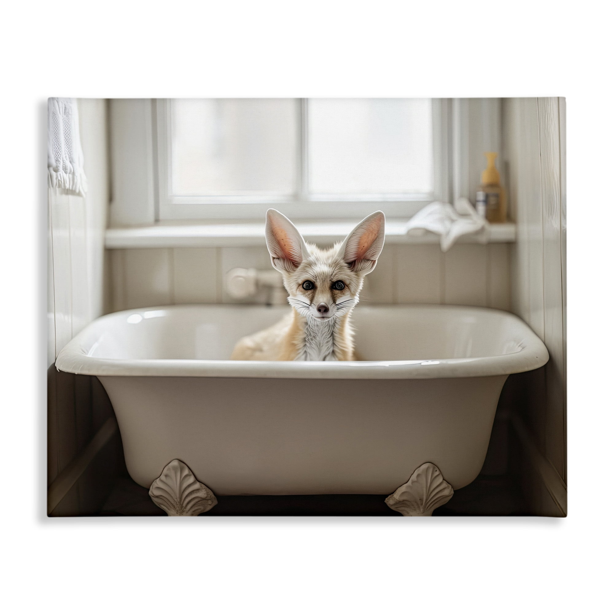 Stupell Industries Big Ear Fox Bath Time Canvas Wall Art, design by ...